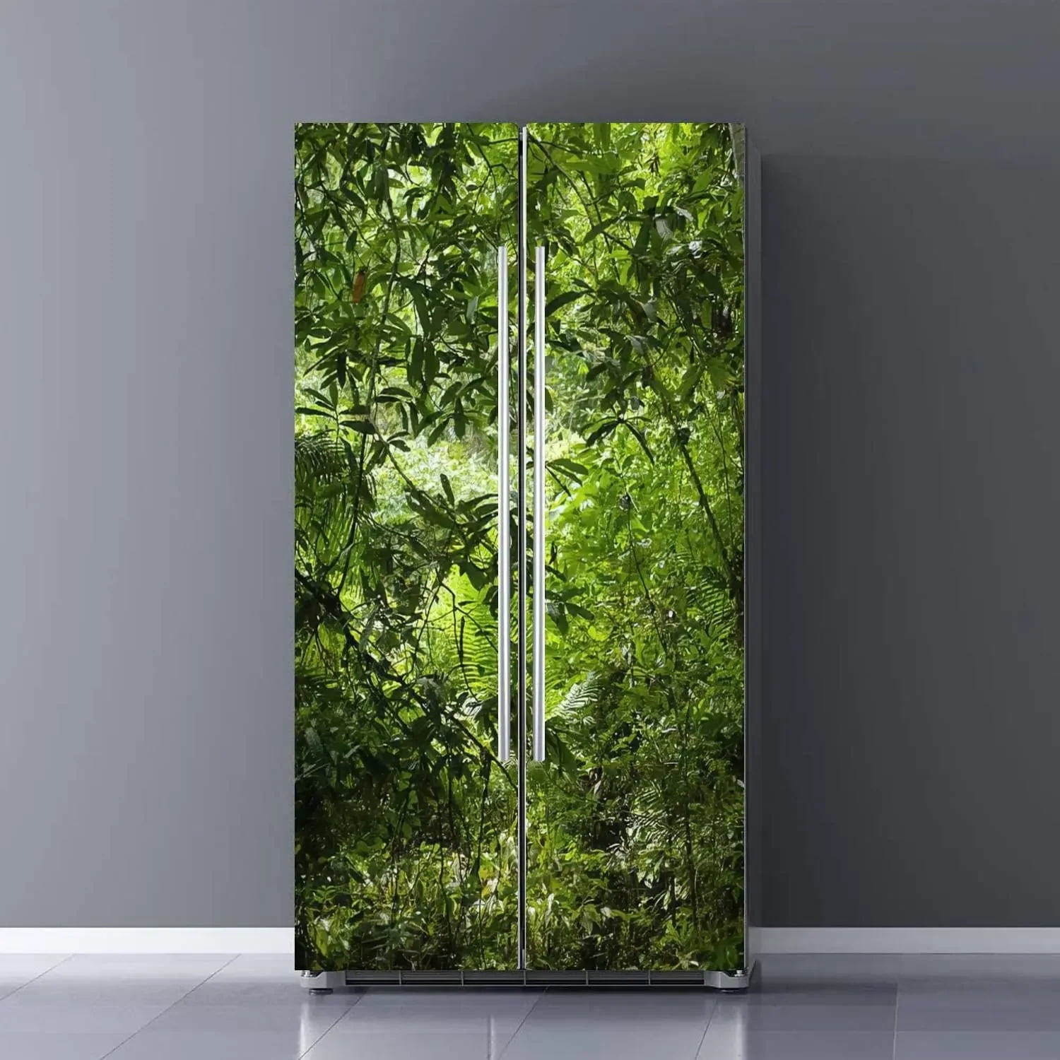 Green Bamboo Refrigerator Sticker Self Adhesive Bamboo Forest Zen St ...