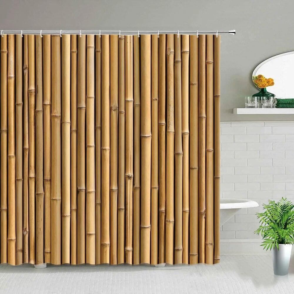 Green Bamboo Shower Curtain Screen Landscape Chinese Plant Scenery Kids ...