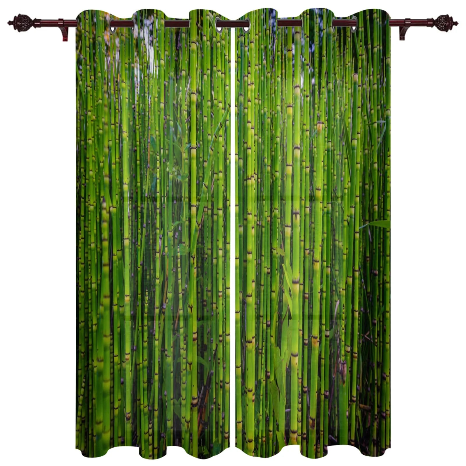 Green Bamboo Window Curtain for Bedroom Home Decor Living Room Backdrop ...