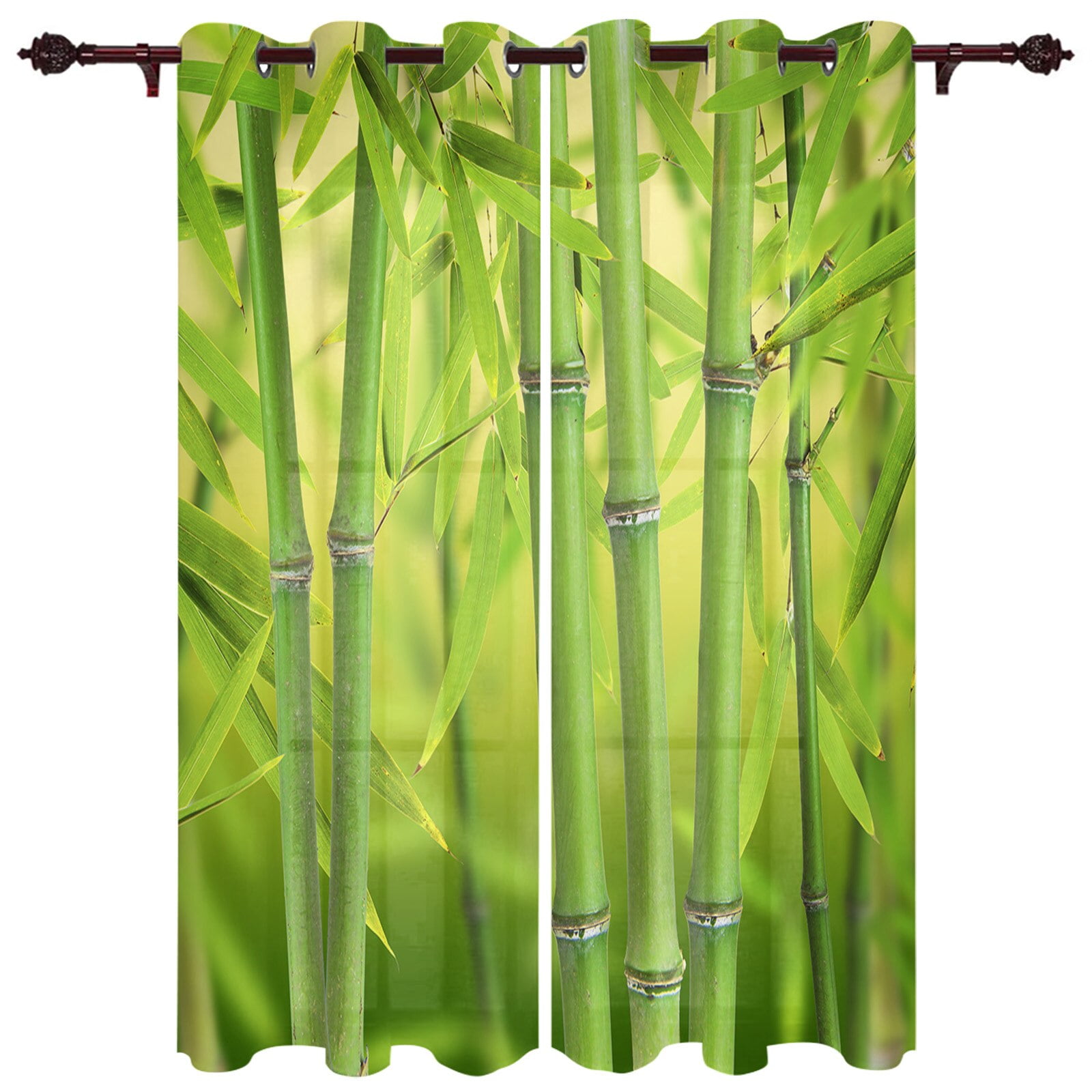 Green Bamboo Window Curtain for Bedroom Home Decor Living Room Backdrop ...