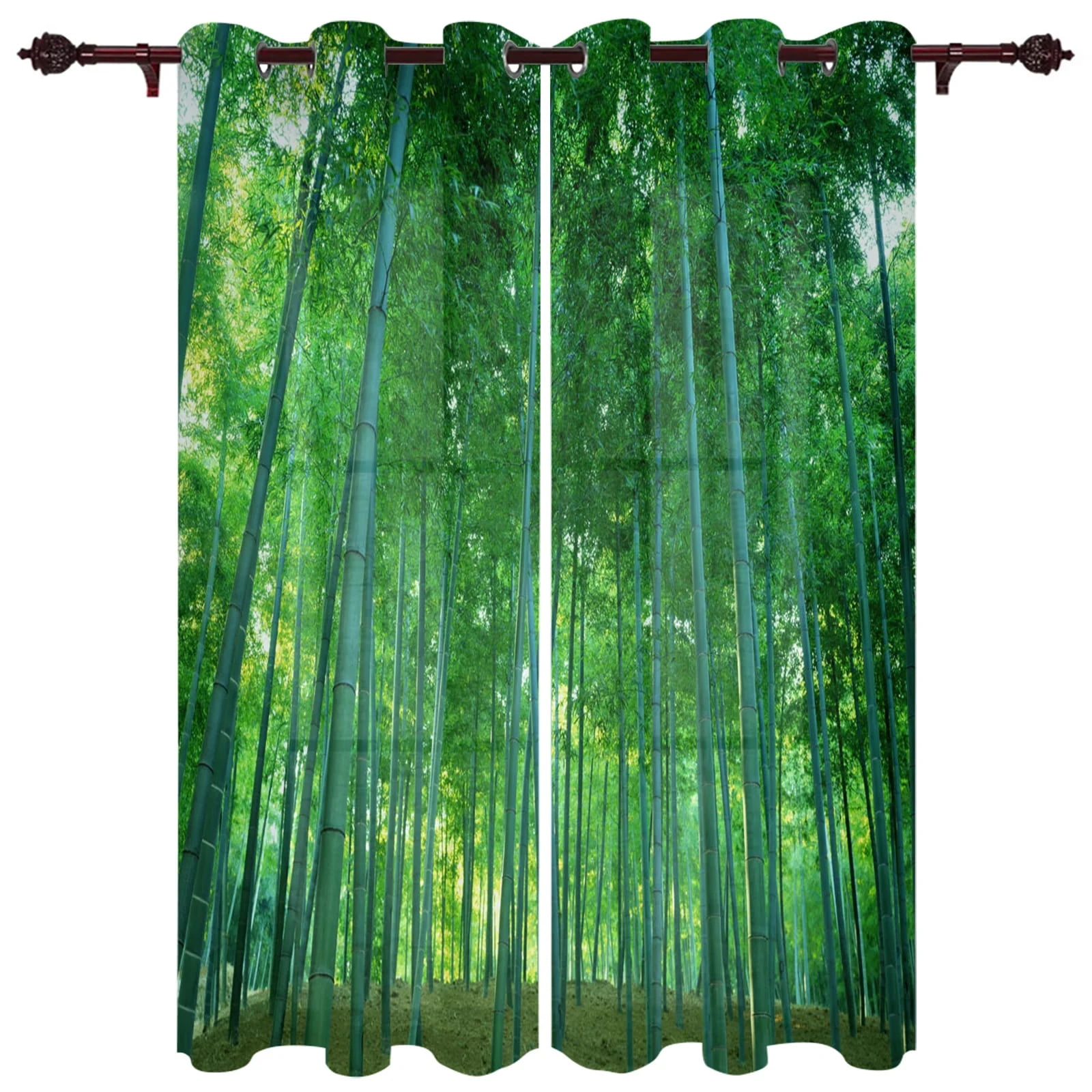 Green Bamboo Window Curtain for Bedroom Home r Living Room Backdrop ...