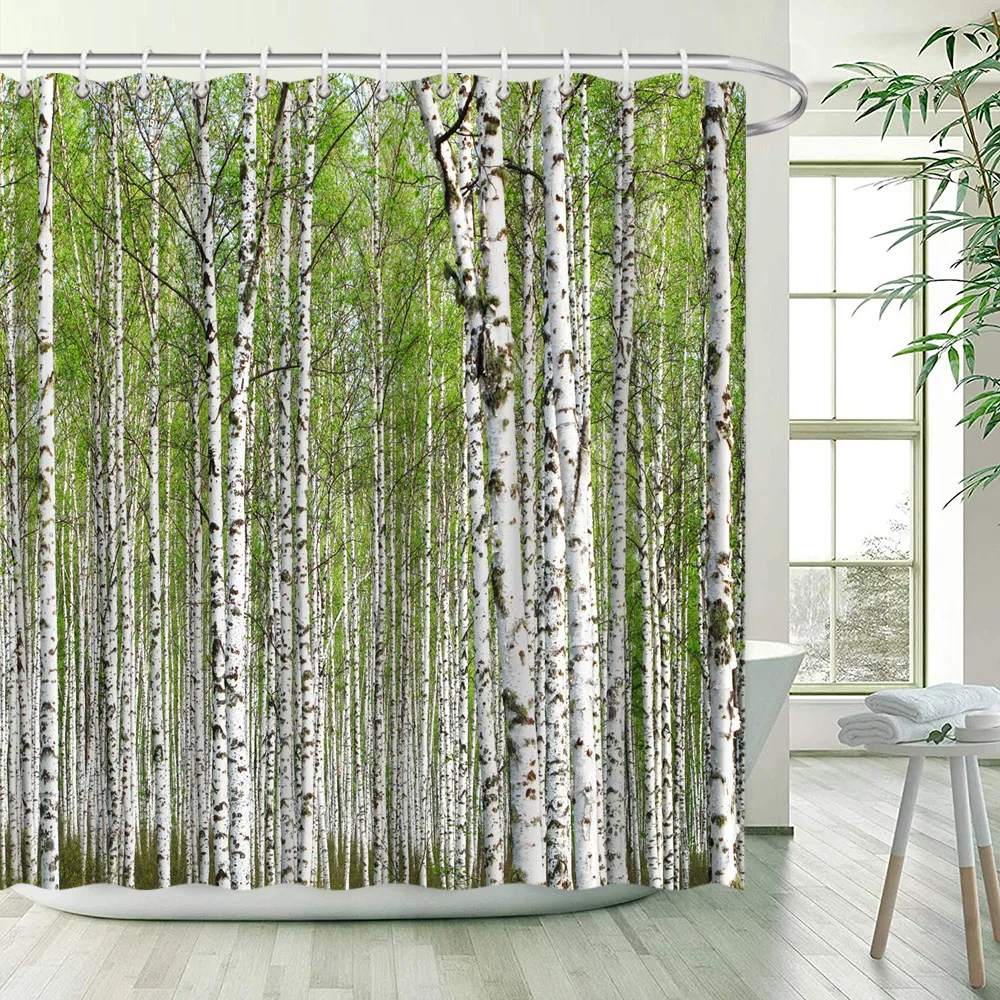 Green Bamboo Wood Panel Shower Curtains Zen Landscape Rustic Home ...