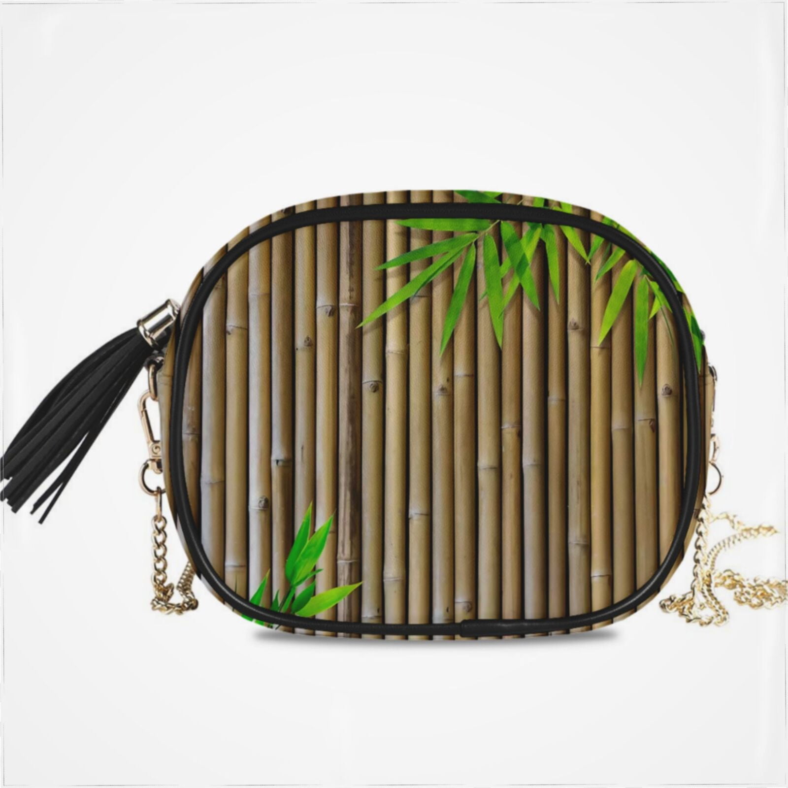 Green Bamboo Wood Panel Women'S Vintage Crossbody Bag Fashion Purses ...