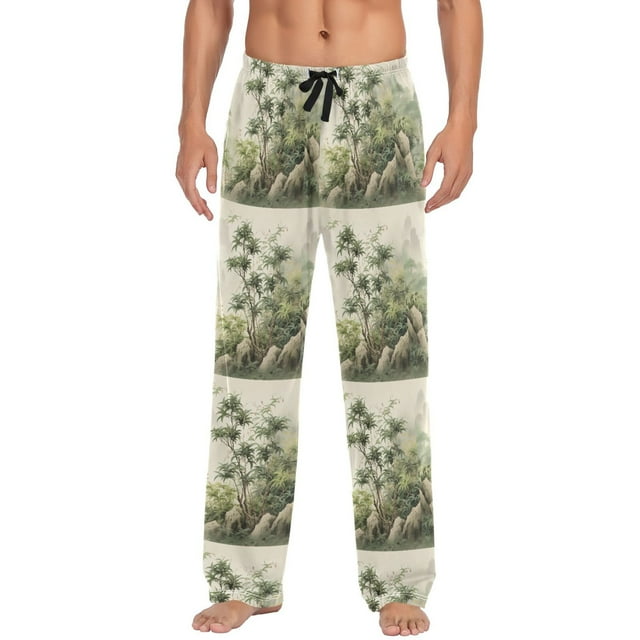 Green Banana Tree Ink Painting Mens Pajama Pant Sleep and Lounge ...