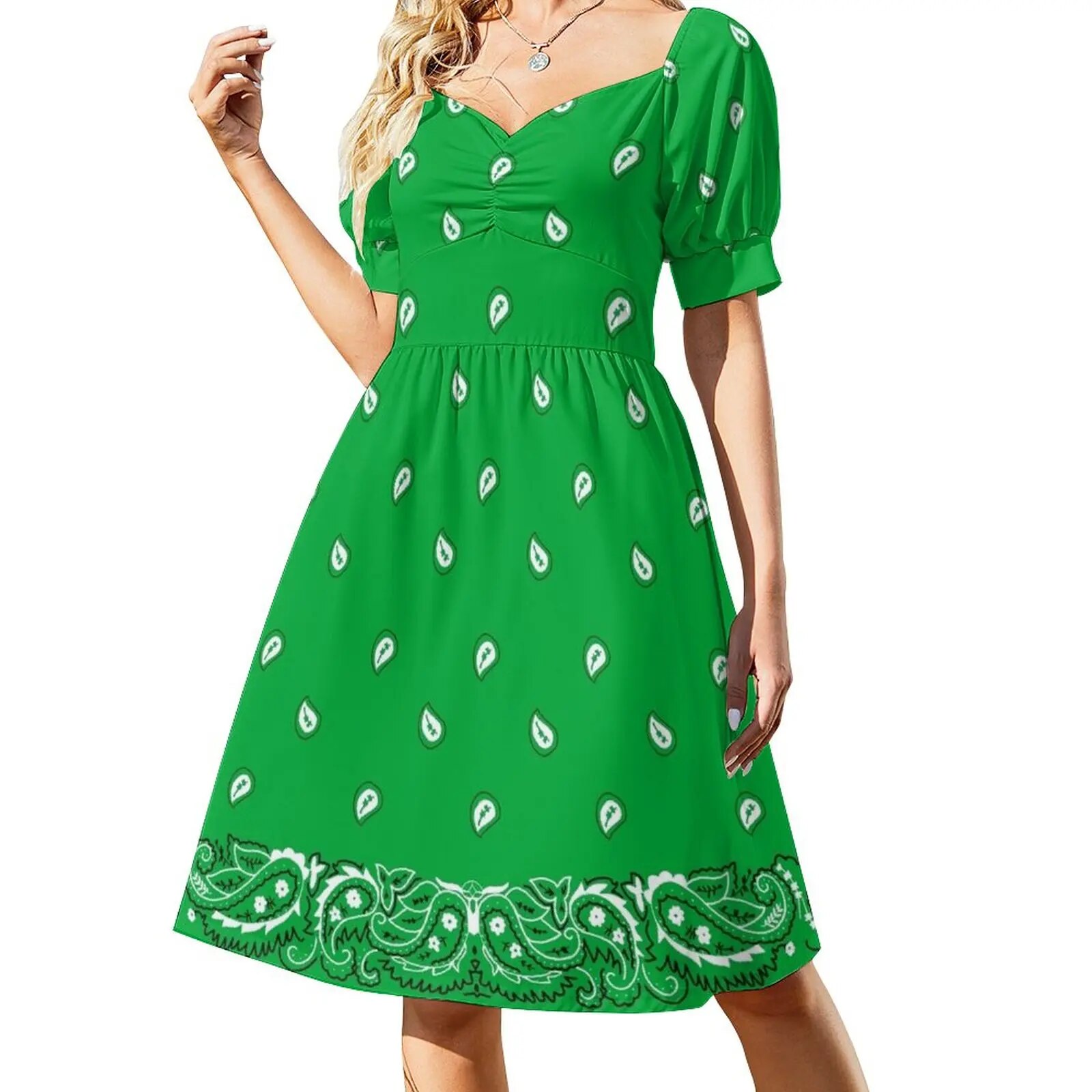 Green Bandanana Dress Long Dresses Summer Dress Daily Walmart