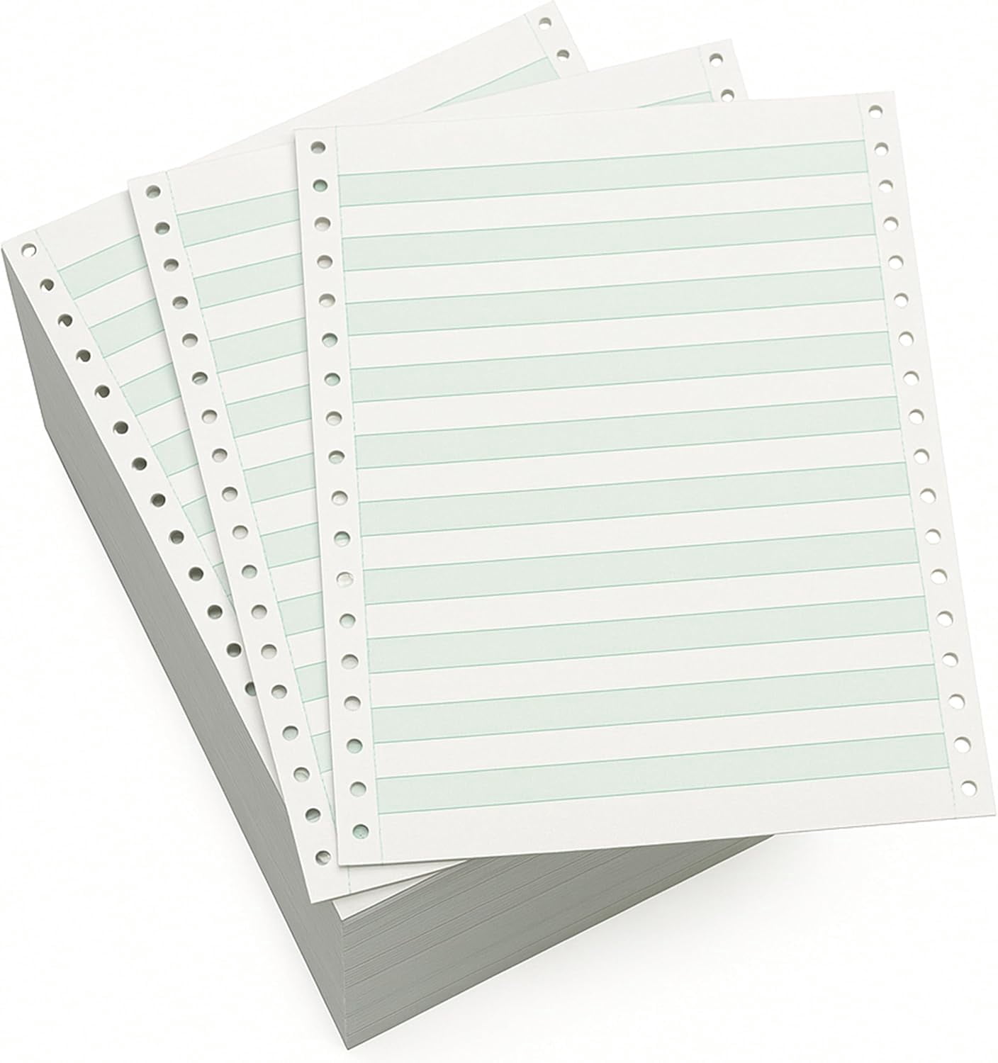 Green Bar Dot Matrix Computer Paper, 9.5" x 11", 20 lb, 1/2" Green Bar ...