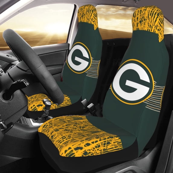 Green_Bay America Football Team-Inspired Car Seat Covers 2-Pack - Non ...