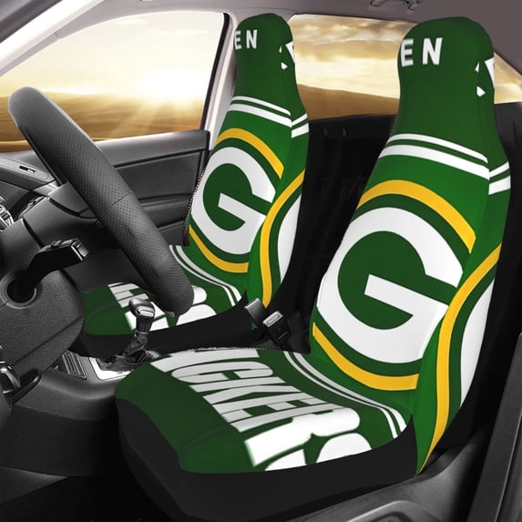 Green_Bay America Football Team-Inspired Car Seat Covers 2-Pack - Non ...