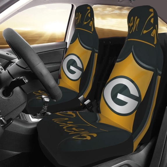 Green_Bay America Football Team-Inspired Car Seat Covers 2-Pack - Non ...