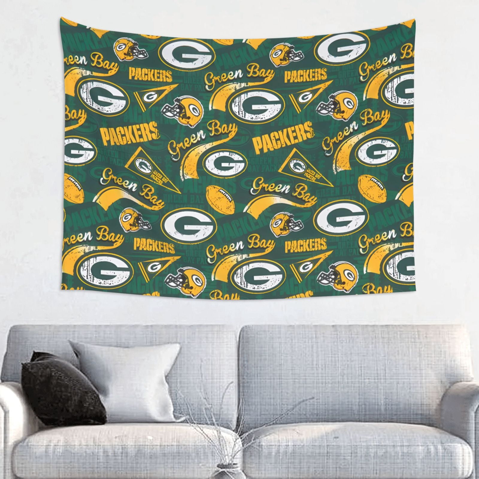 Green_Bay America Football Team-Inspired Wall Tapestry 29x37in - Soft ...
