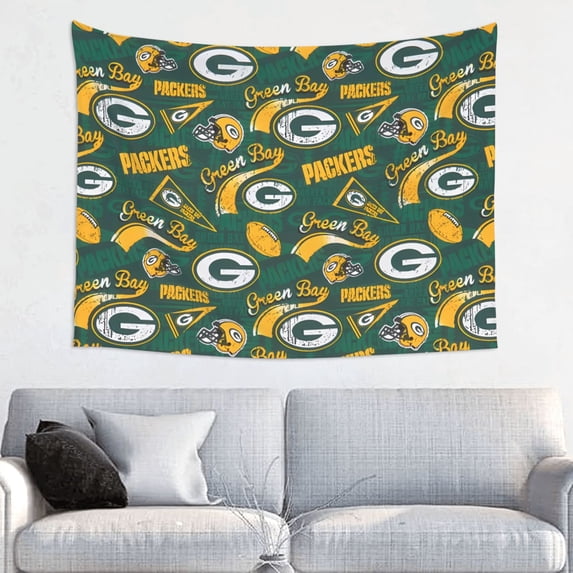 Green_Bay America Football Team-Inspired Wall Tapestry 29x37in - Soft ...