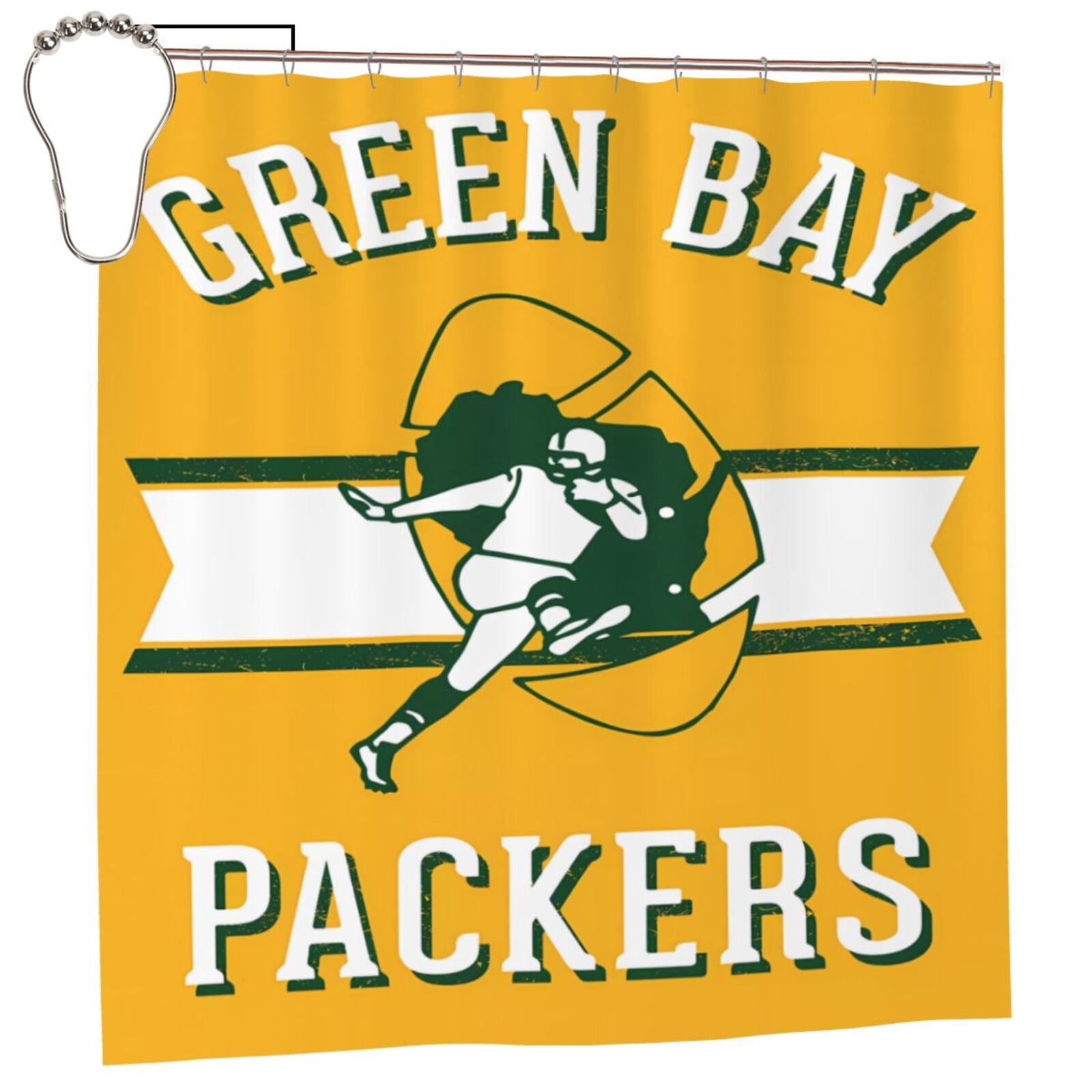 Green_Bay City 72x72inch shower curtain, football team themed bathroom ...