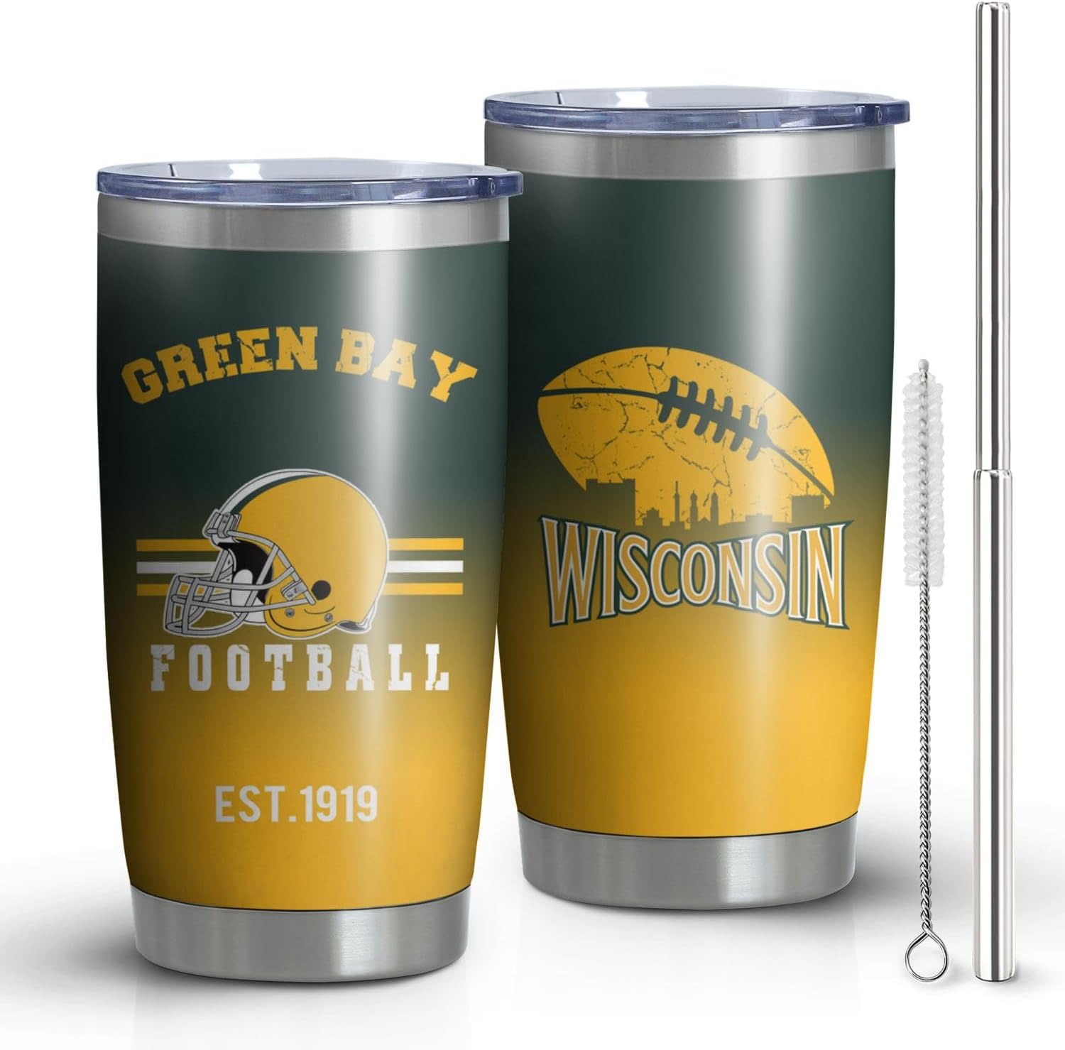 Green Bay Cup Tumblers 20Oz Coffee Mug for Men Insulated Double Wall ...
