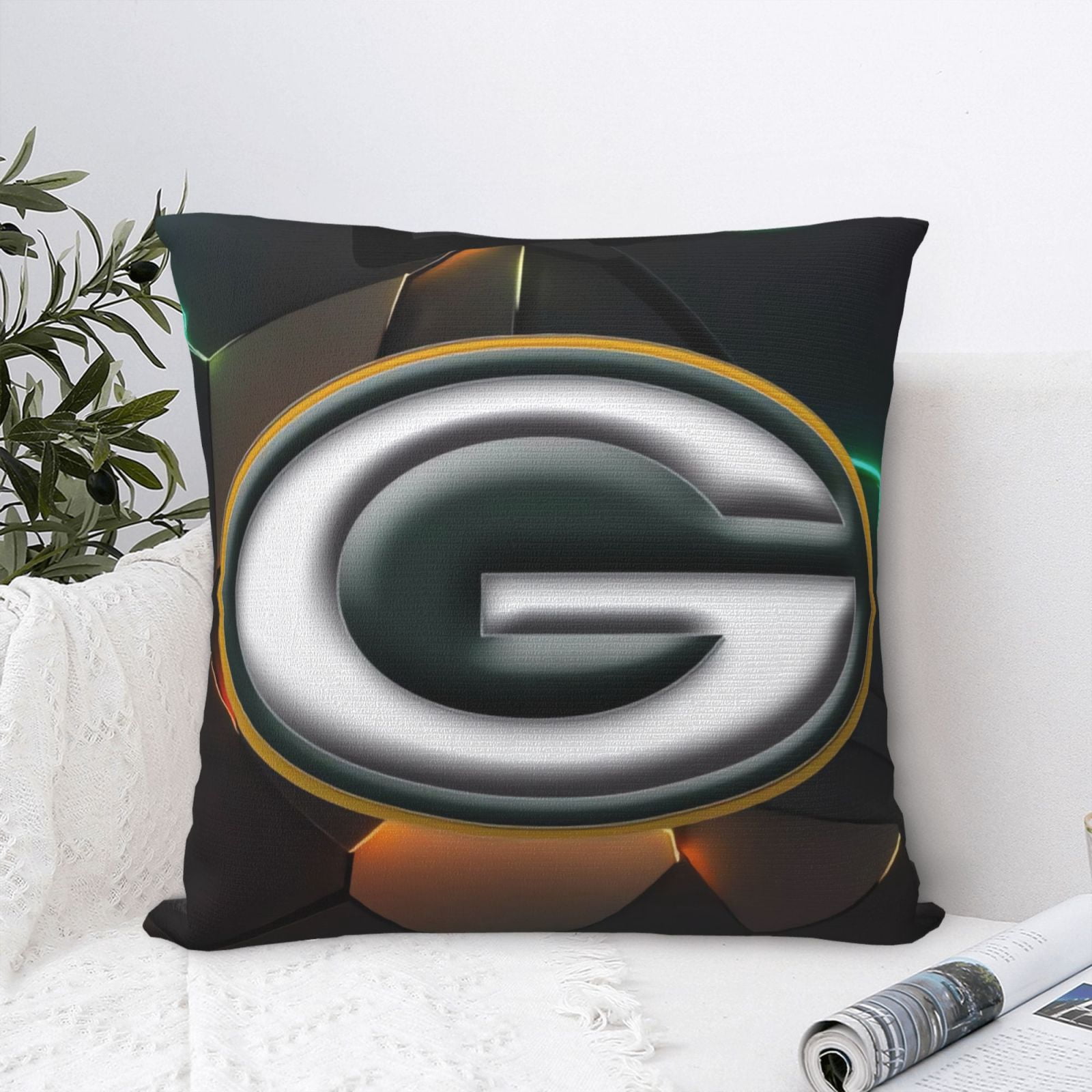 Green_Bay Football Team Double-Sided Plush Plush Pillowcase Luxury Home ...