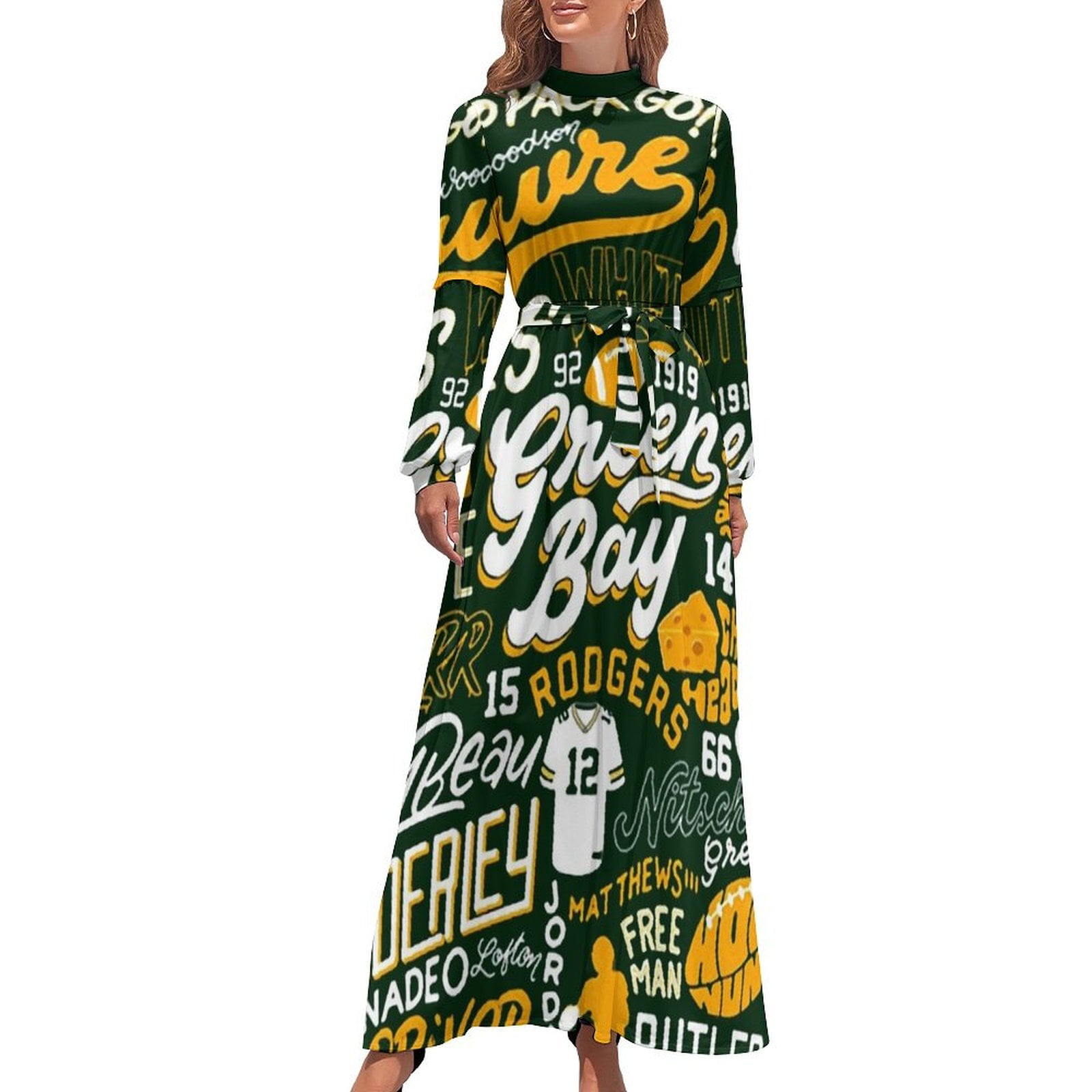 Green Bay Football Team Legend Typography Long Dress long dresses for ...