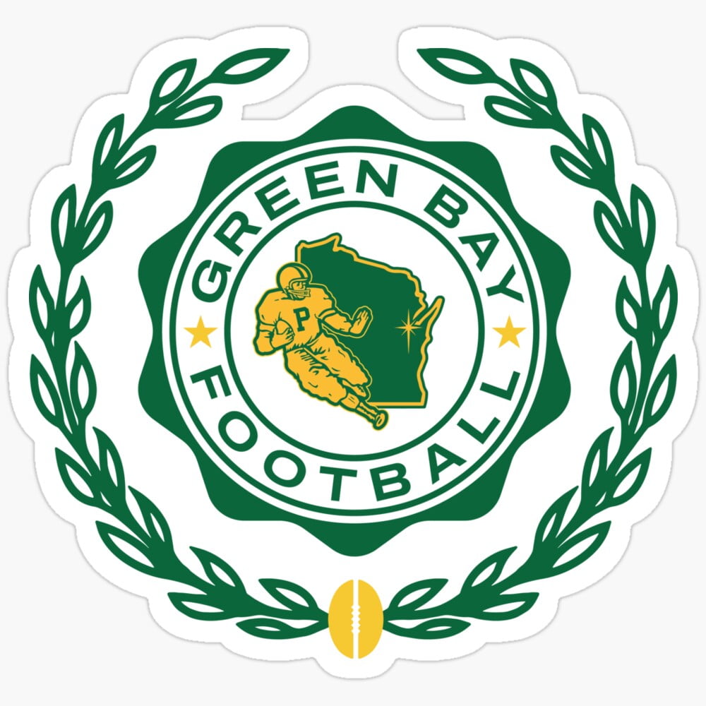 Green Bay Football Victory Laurel Sticker Baseball Sticker, Football ...