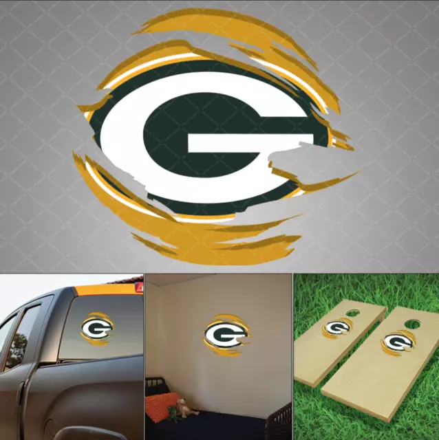 Green Bay Green Bay Football Team Distressed Scratched Decal Torn ...