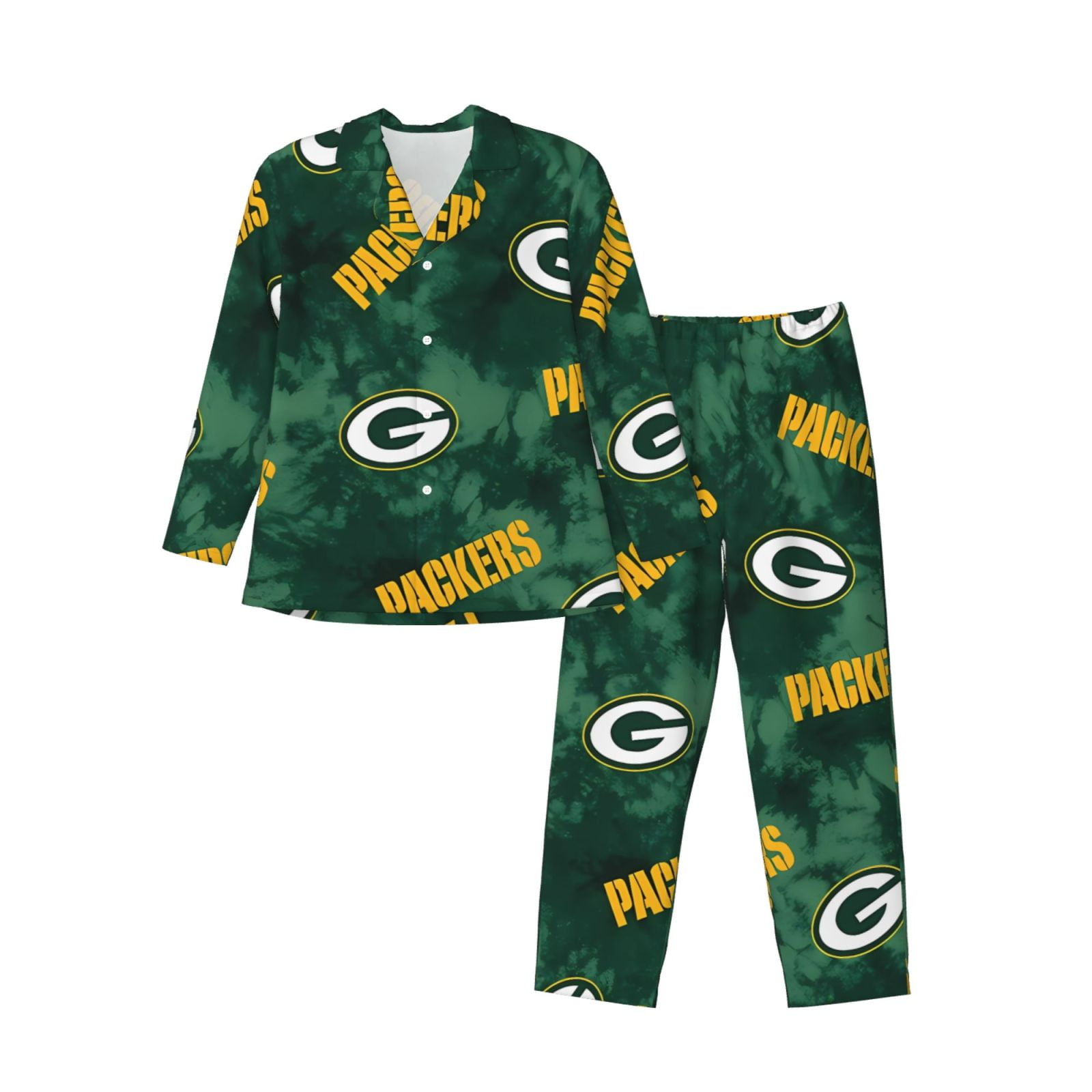 Green_Bay Men and Women Pajamas Adult Soft Long-Sleeved Loose Skin ...