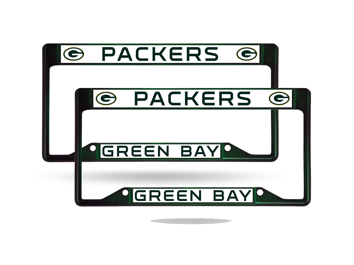 Green Bay NFL Packers (Set of 2) Green Painted Chrome Metal Inverted ...