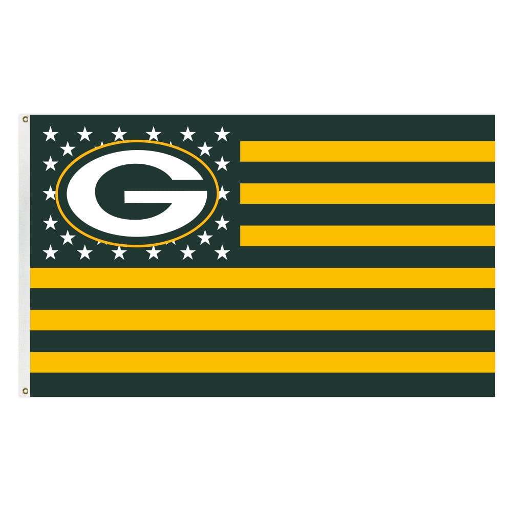 Green_Bay_Packer USA Flag,Yellow Green Star and Stripes, Gifts for ...