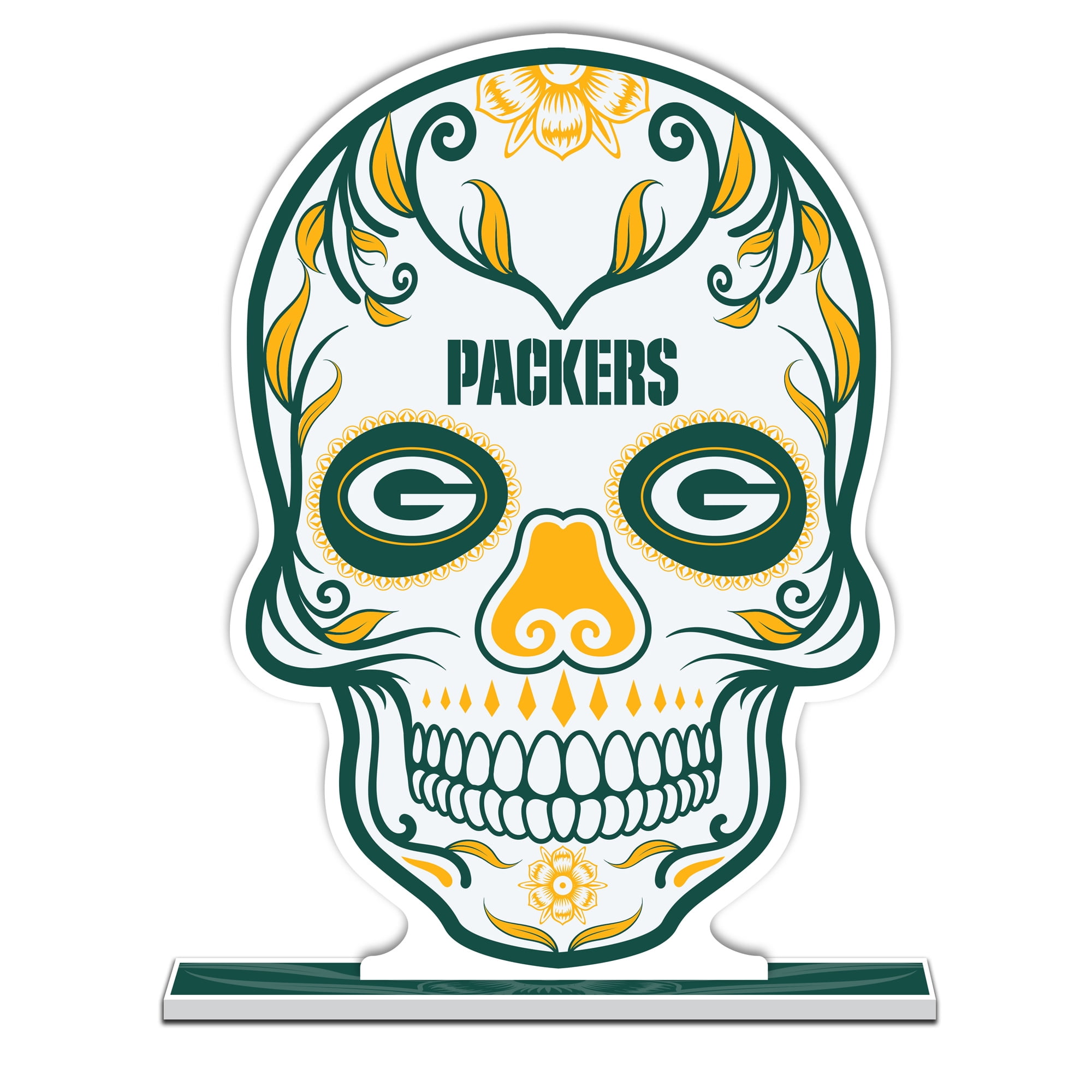 Green Bay Packers 10" Sugar Skull Standee - Walmart.com
