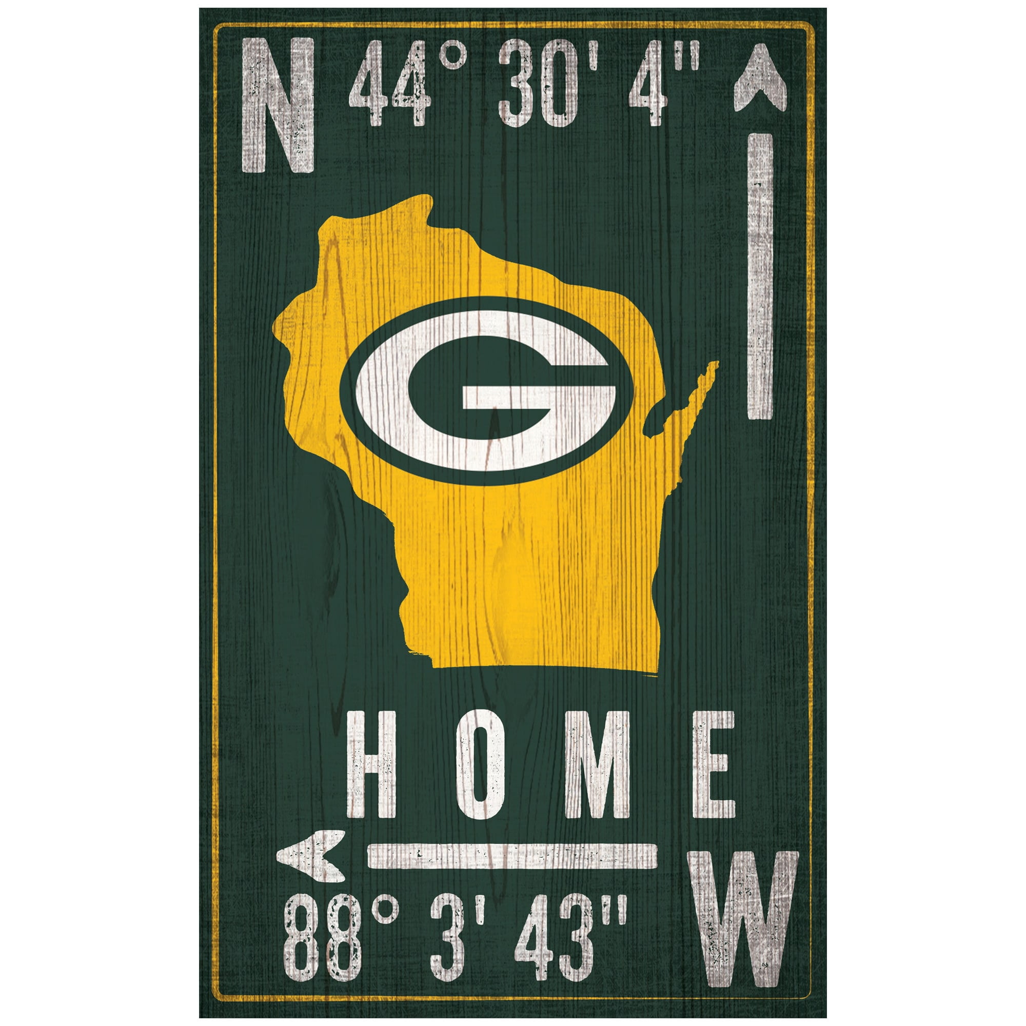 Green Bay Packers 11" x 19" Coordinate Sign - Walmart.com