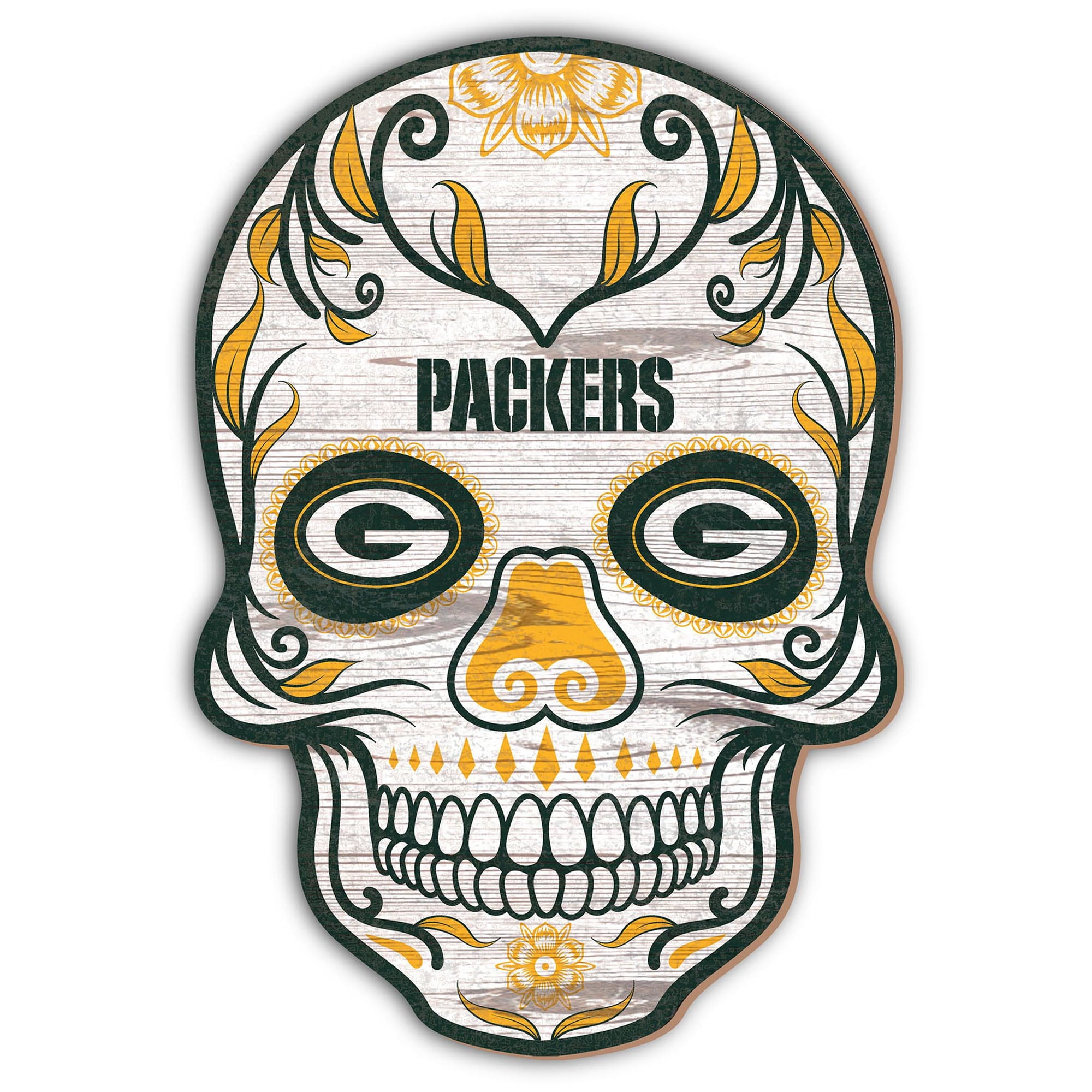 Green Bay Packers 12'' Sugar Skull Sign - Walmart.com