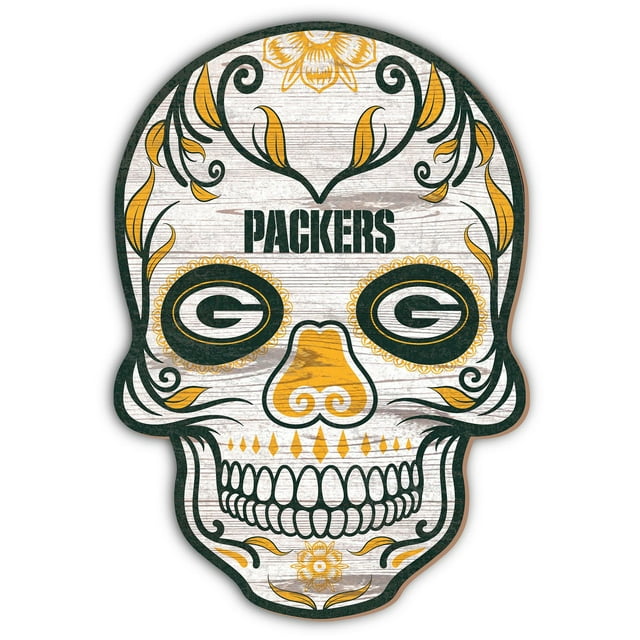 Green Bay Packers 12'' Sugar Skull Sign - Walmart.com
