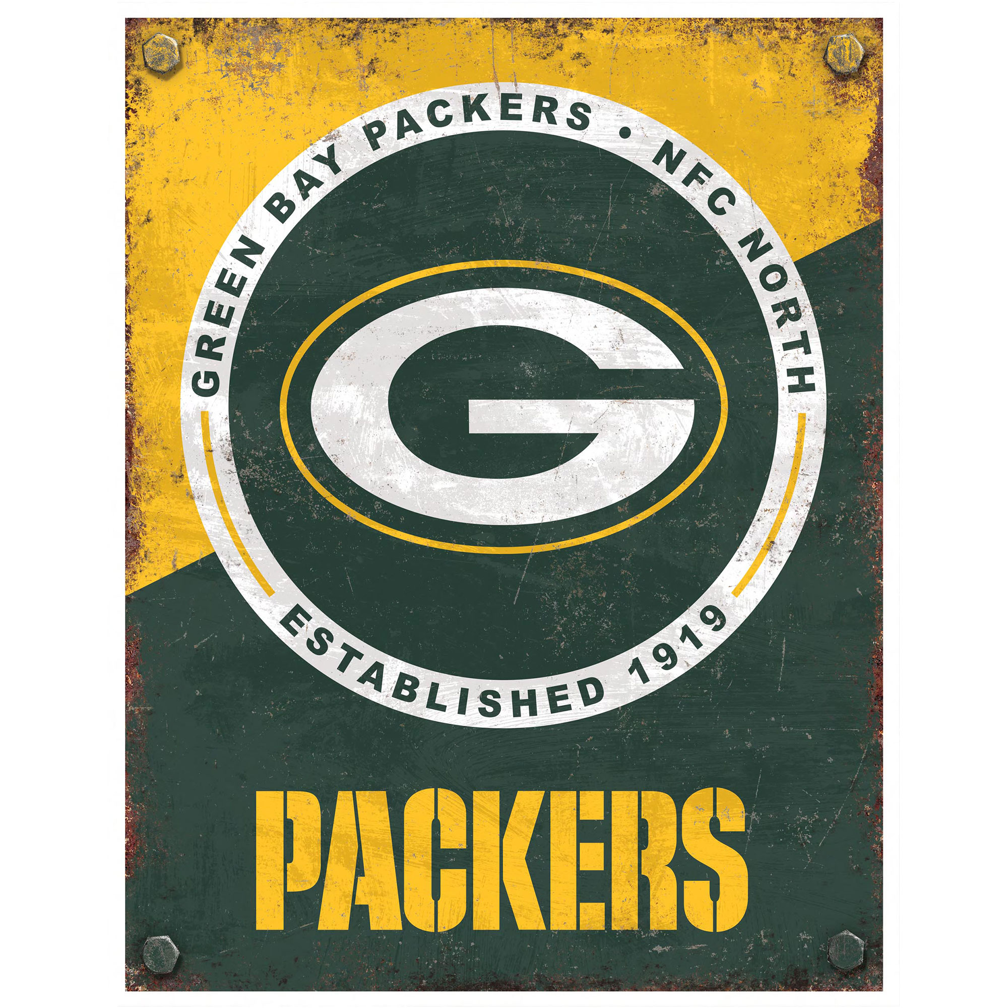 Green Bay Packers 13" x 20" Two-Tone Established Date Metal Sign ...