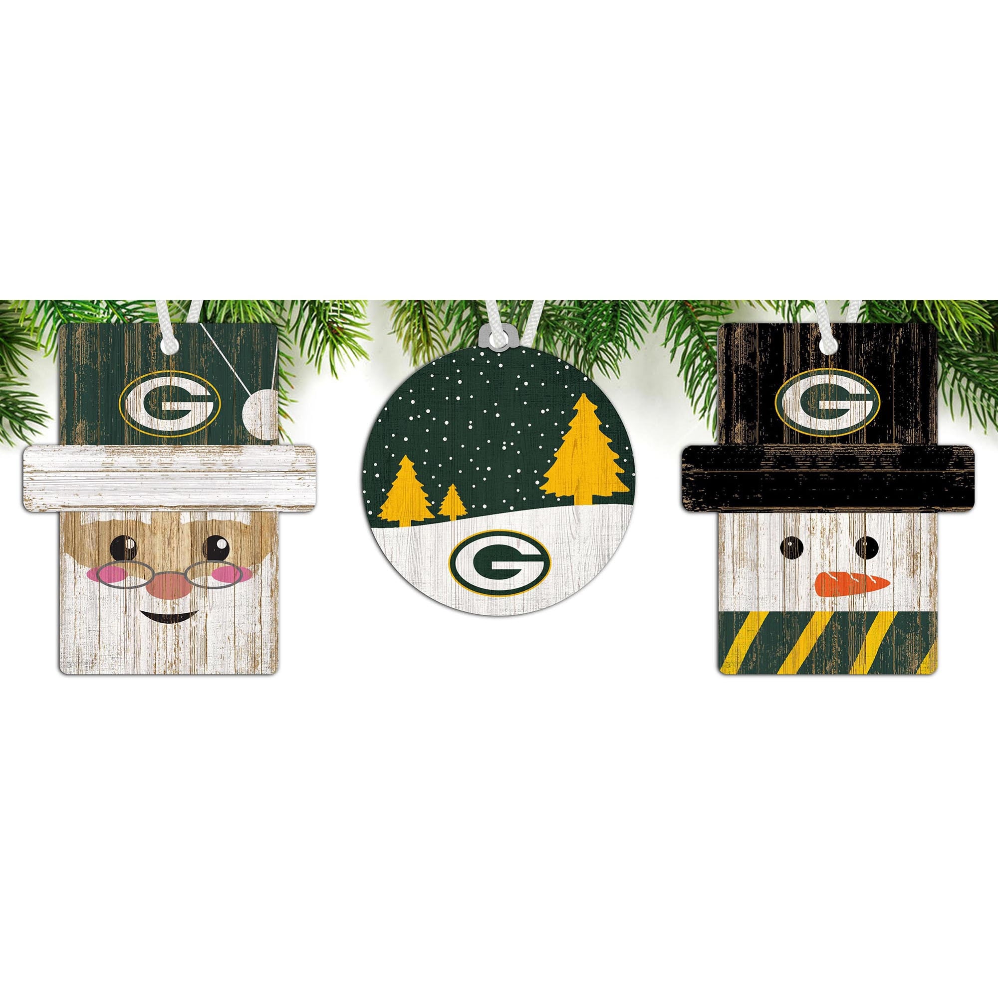Fan Creations Green Bay Packers Christmas Decorations: 3-Pack Ornament ...
