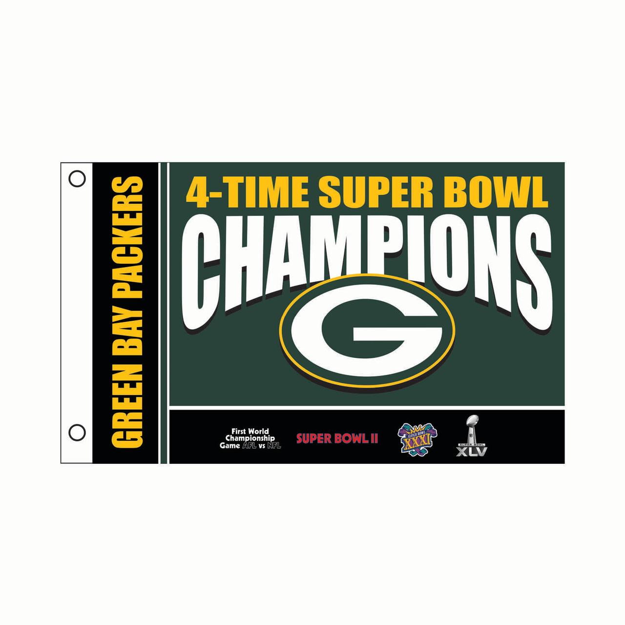 Green Bay Packers 3' x 5' Super Bowl Champions Single-Sided Flag ...