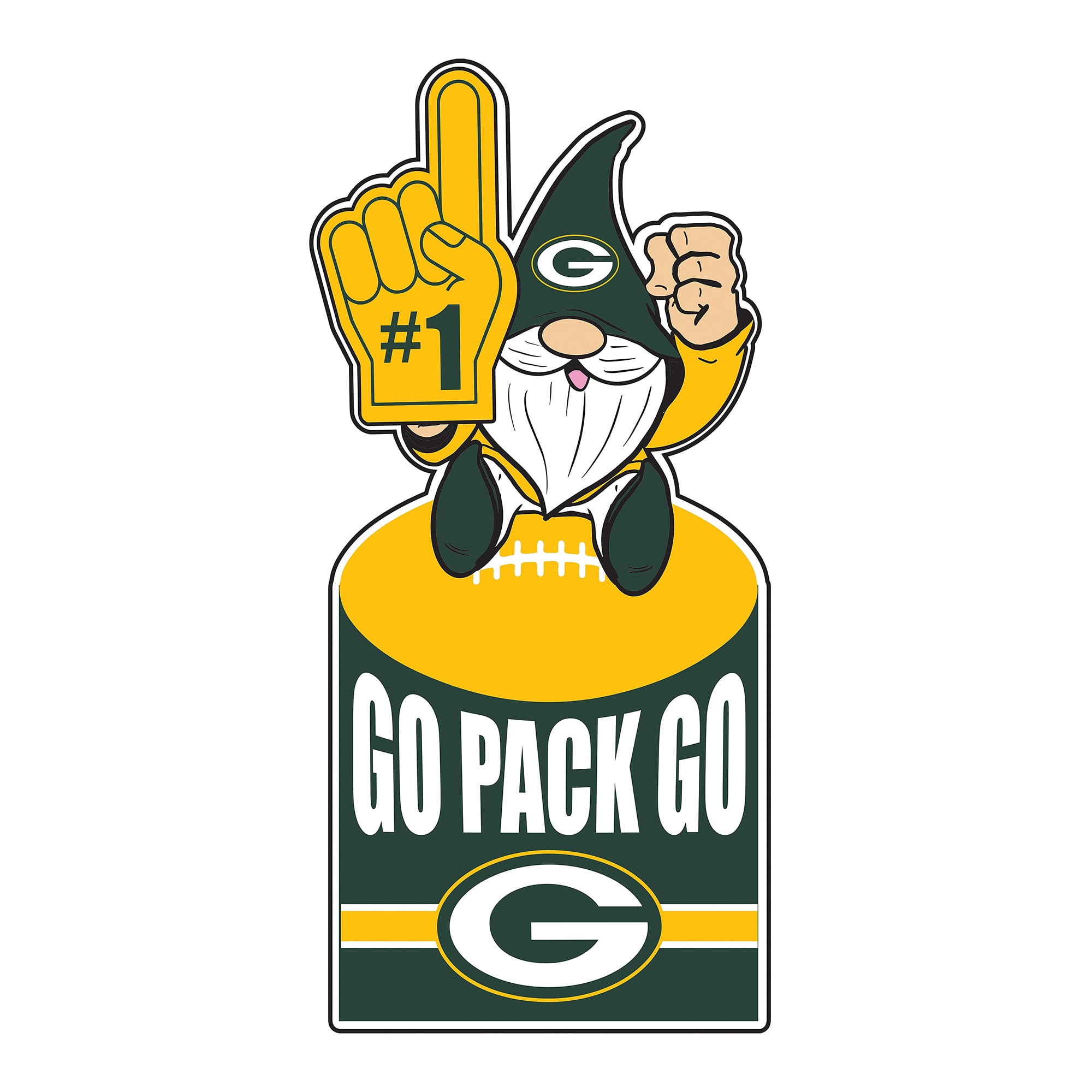 Green Bay Packers 30" Metal Gnome 3-in-1 Outdoor Yard Sign - Walmart.com