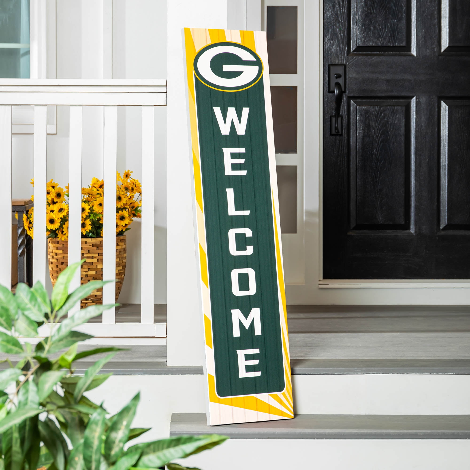 Green Bay Packers 47" Color Waves Porch Leaner Welcome Wall Sign ...