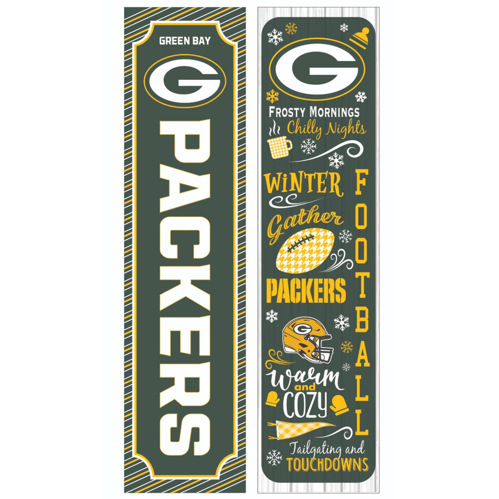 Green Bay Packers 47" Double Sided Winter Leaner Fan Sign - Walmart.com