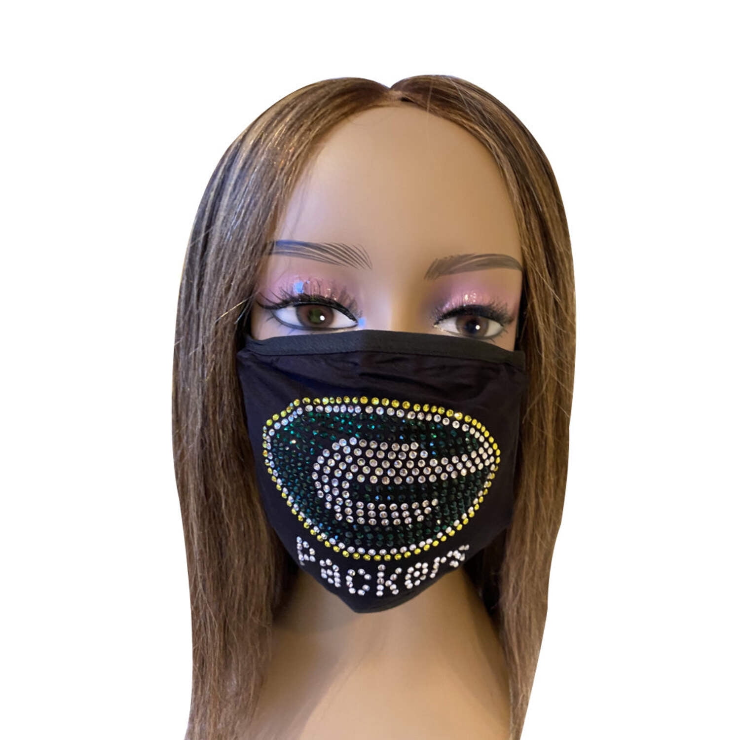 Green Bay Packers Bling Face Mask Front Logo - Walmart.com