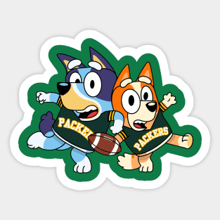 Green Bay Packers Bluey And Bingo Sticker Bluey Stickers For Kids ...