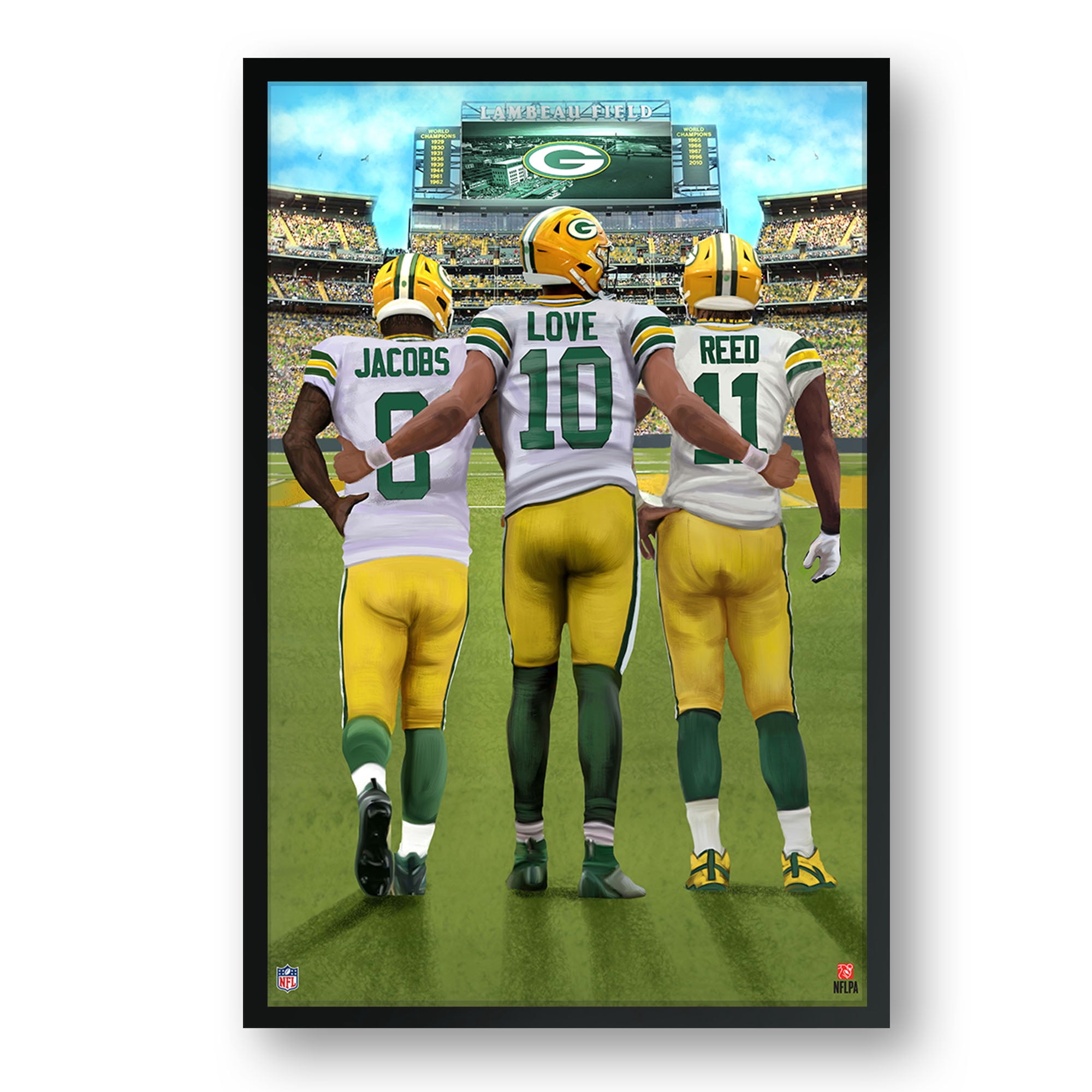 Green Bay Packers Framed 14" x 20" Three-Player Art Print - Walmart.com