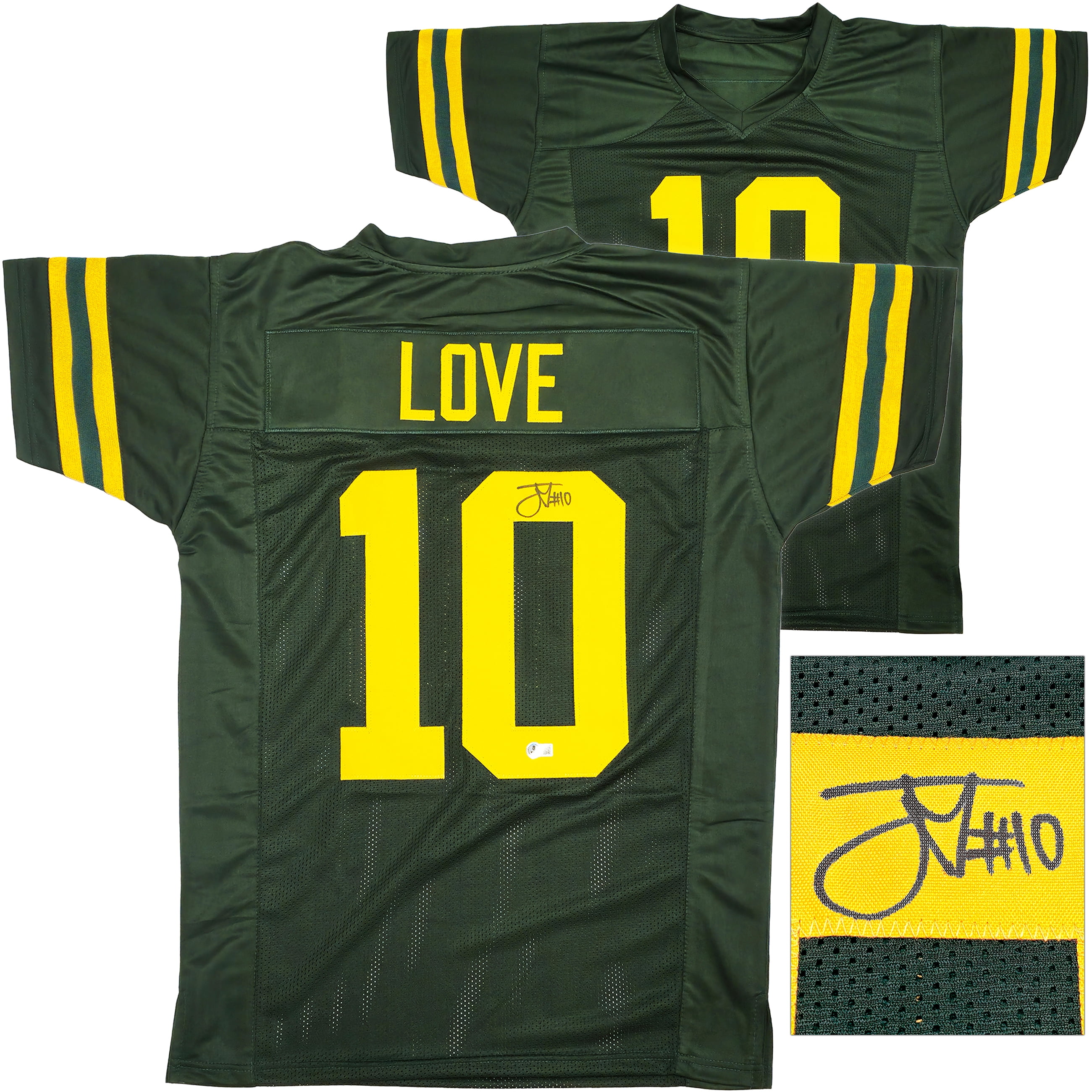 Green Bay Packers Jordan Love Autographed Green Throwback Jersey ...