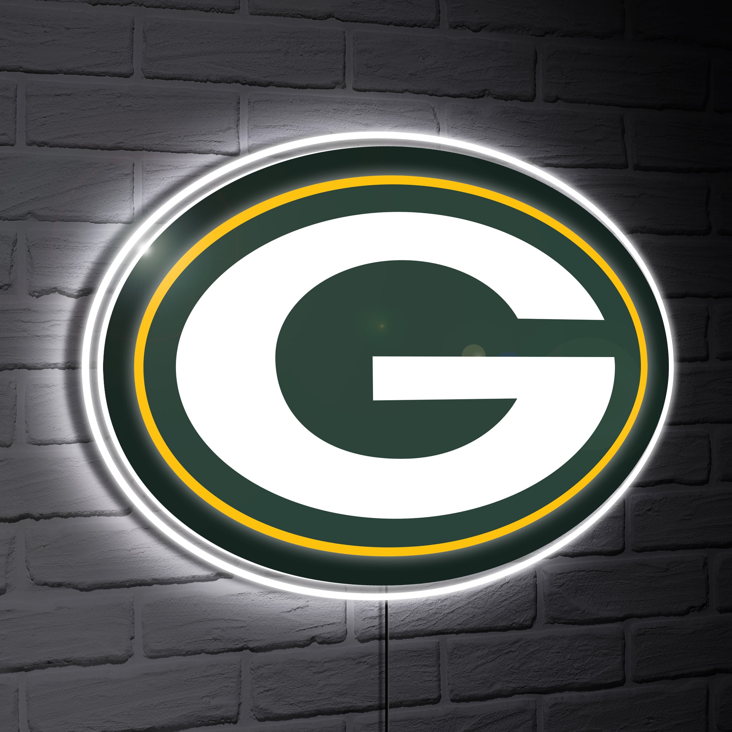 Green Bay Packers LED Team Logo Shaped Lighted Wall Sign - Walmart.com