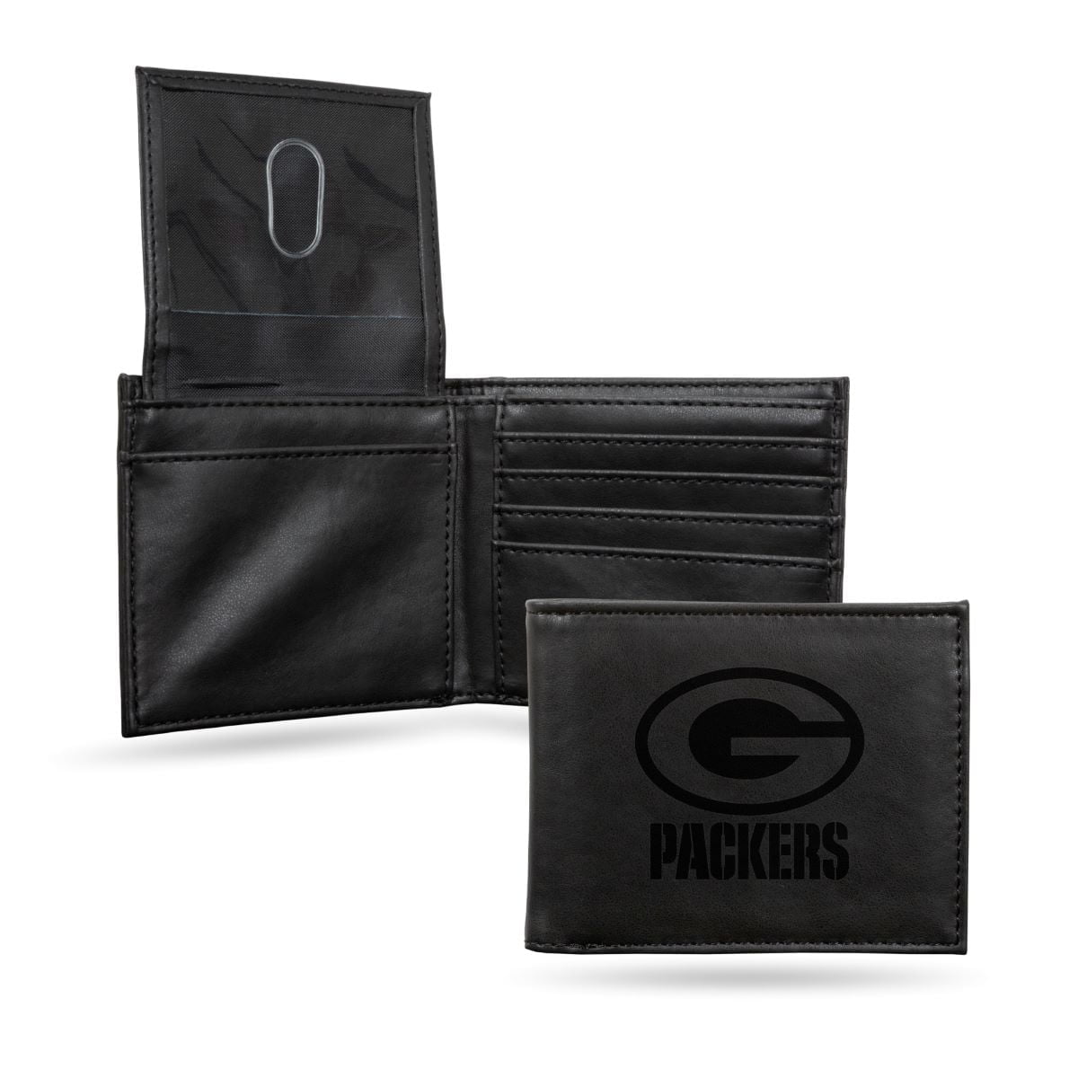 Green Bay Packers Laser Engraved Black Billfold Wallet - Walmart.com