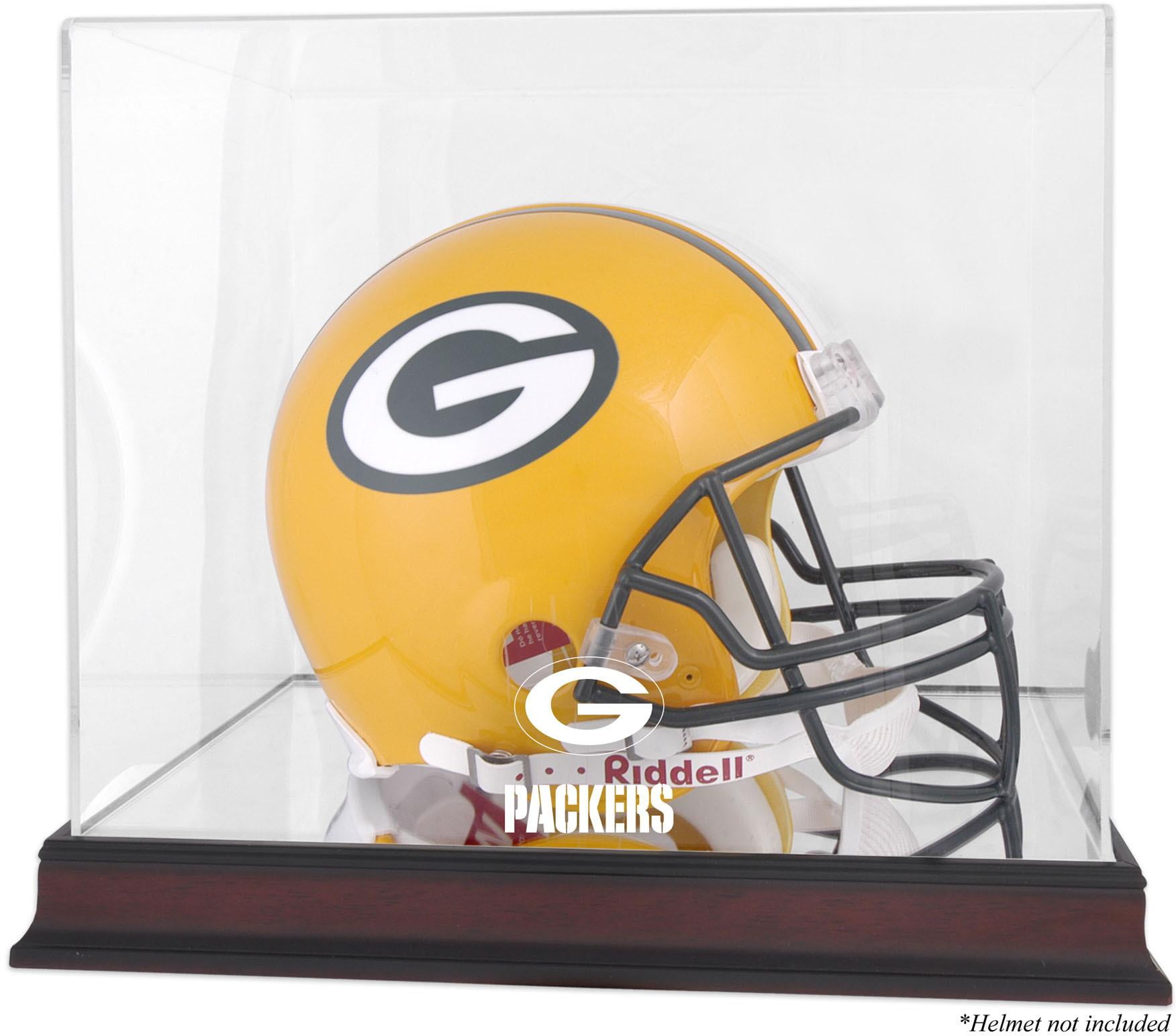 Green Bay Packers Mahogany Helmet Logo Display Case with Mirror Back ...