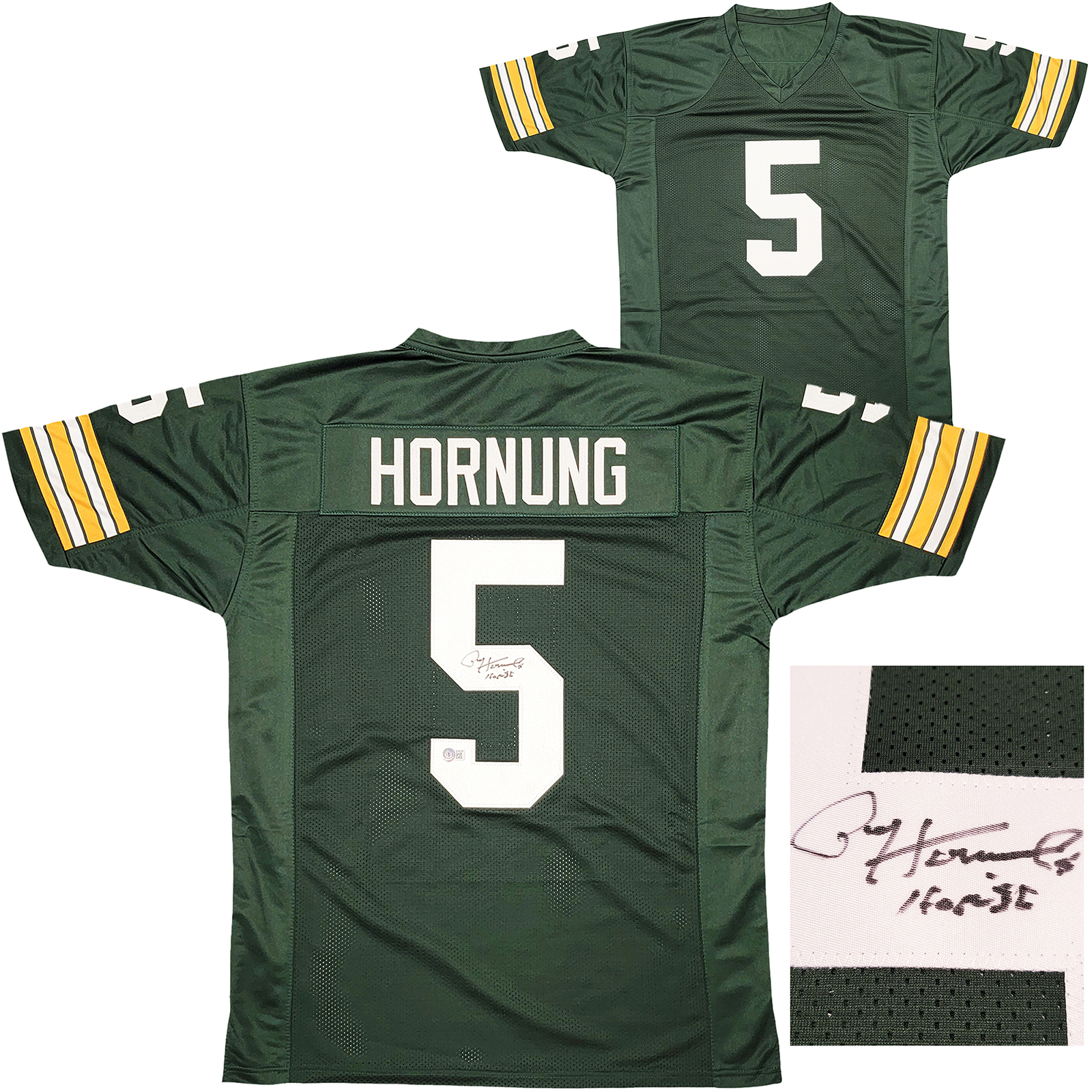 Green Bay Packers Paul Hornung Autographed Green Jersey "HOF 86 ...