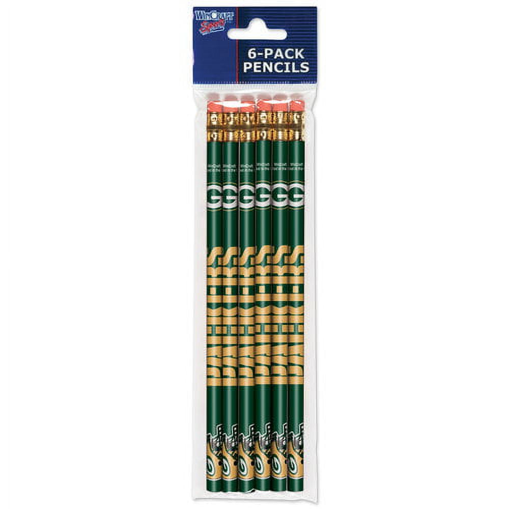 WinCraft Green Bay Packers NFL Logo 6 Pack Colorful Writing Pencils ...