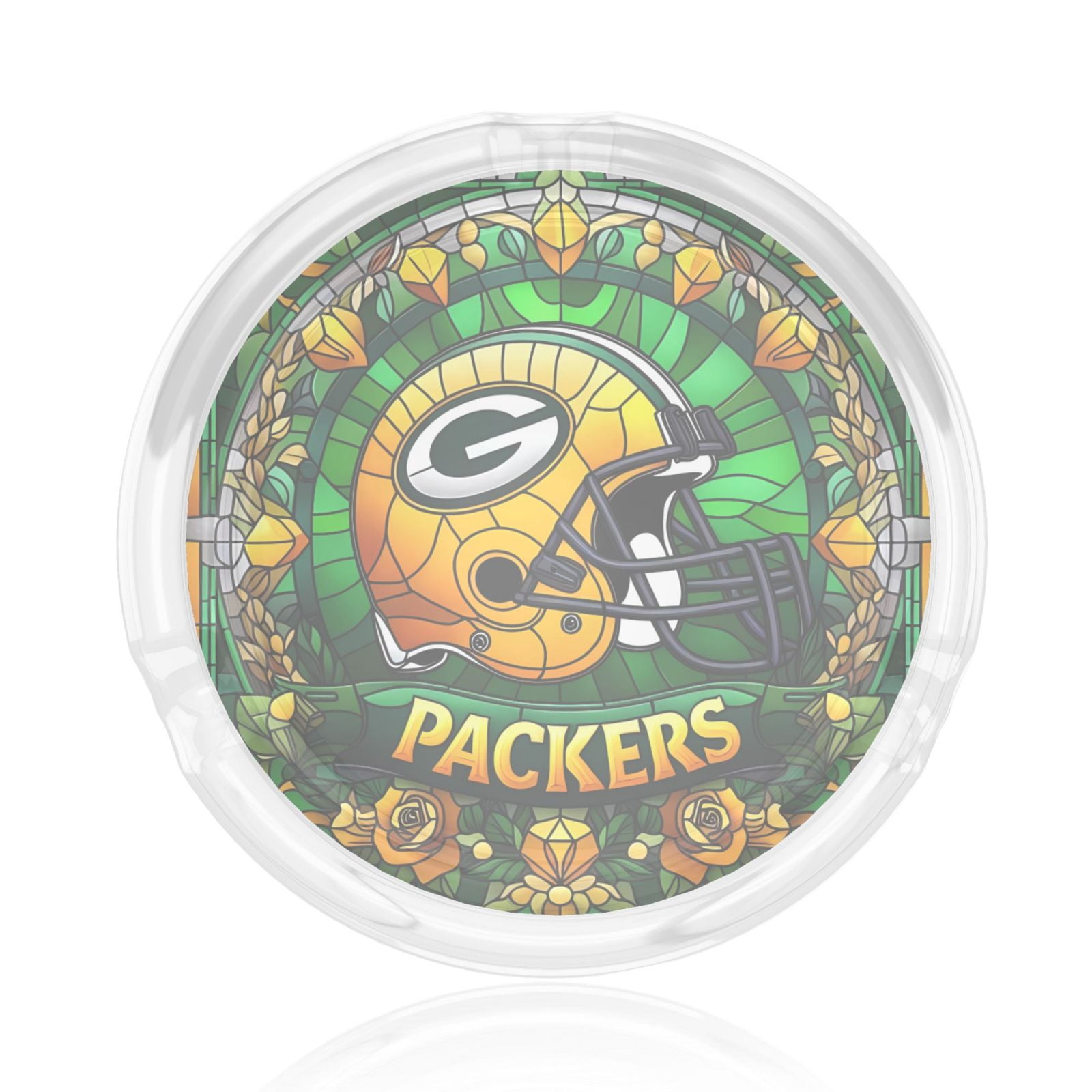 Green_Bay Round Glass Ashtray, Portable Decorative Modern Ashtray ...