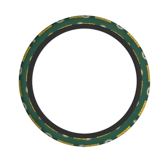 Green_Bay Team Round Elastic Steering Wheel Cover, Non-Slip And Anti ...