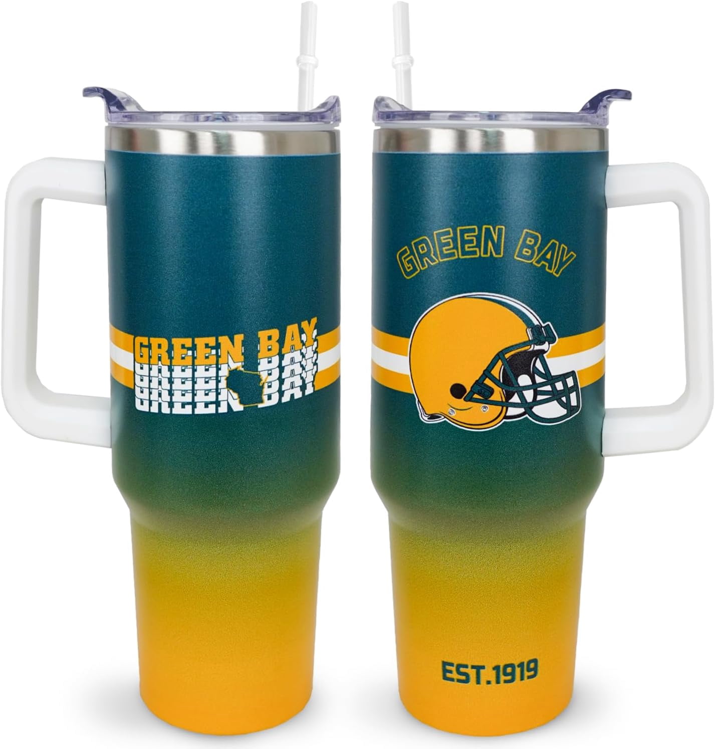 Green Bay Tumbler Cup - Green Bay Gifts for Men - 40 OZ Insulated ...