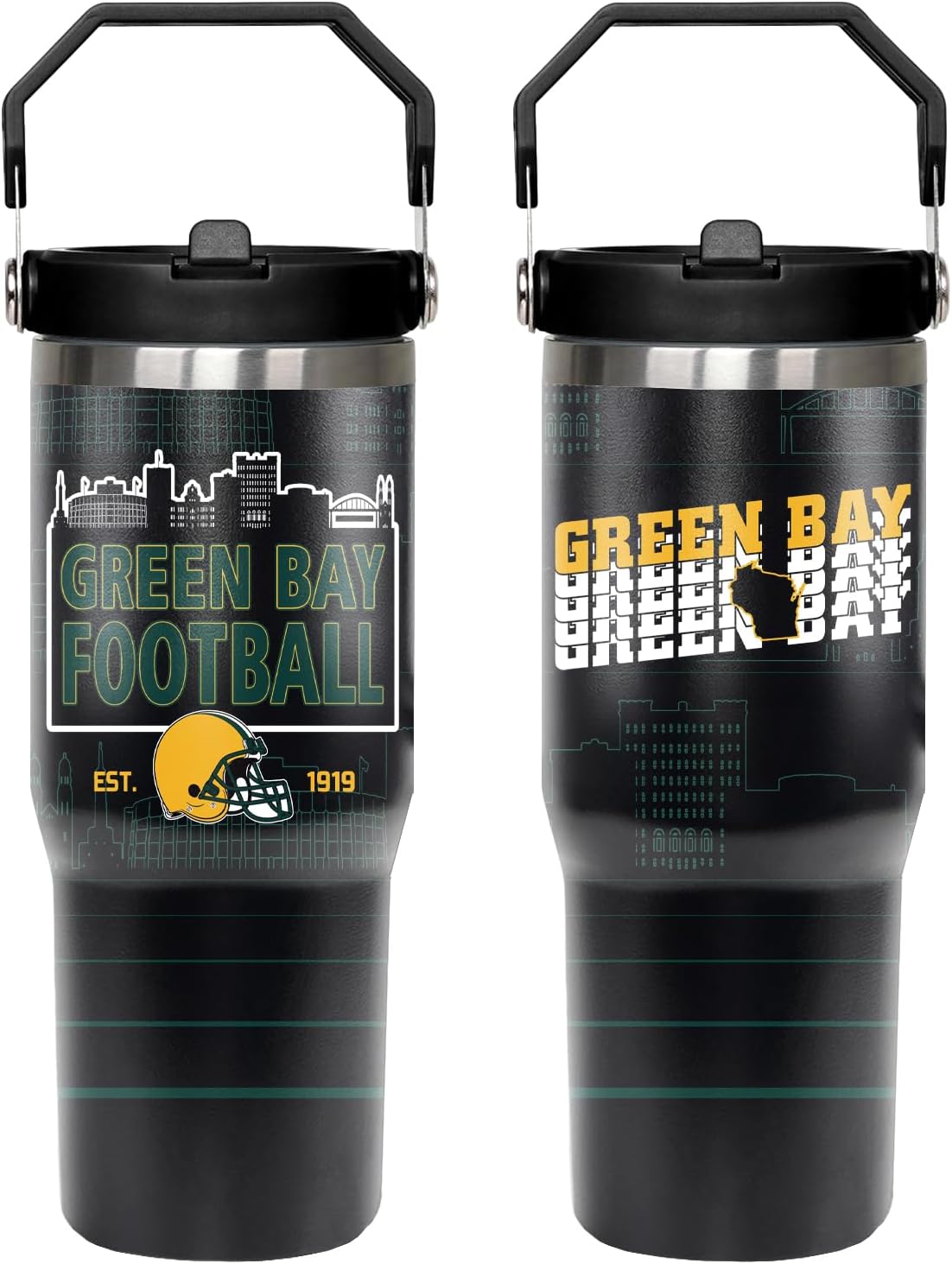 Green Bay Tumbler Cup - Green Bay Gifts for Men Women - 30 OZ Insulated ...