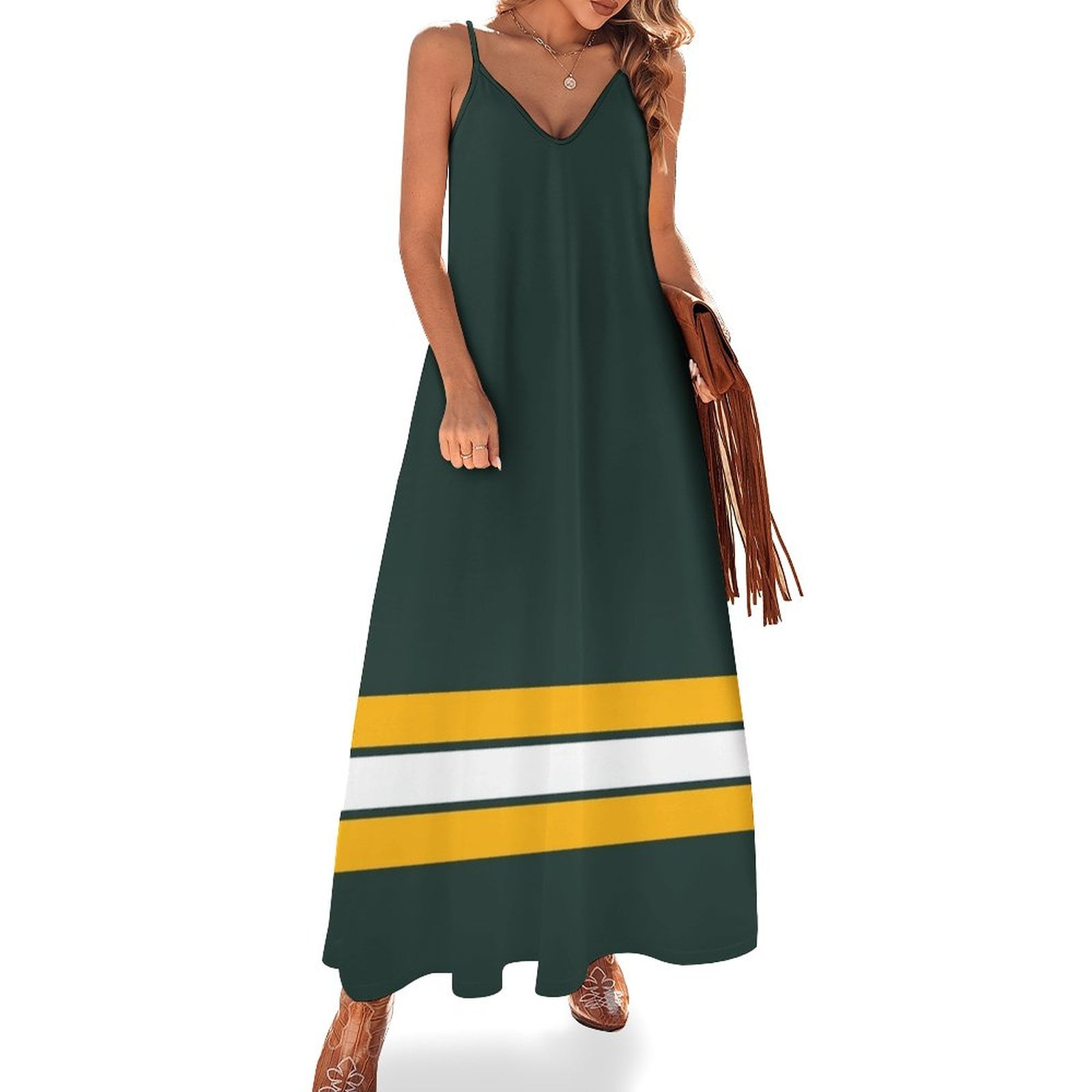 Green Bay lines Sleeveless Dress elegant chic women dresses promotion ...