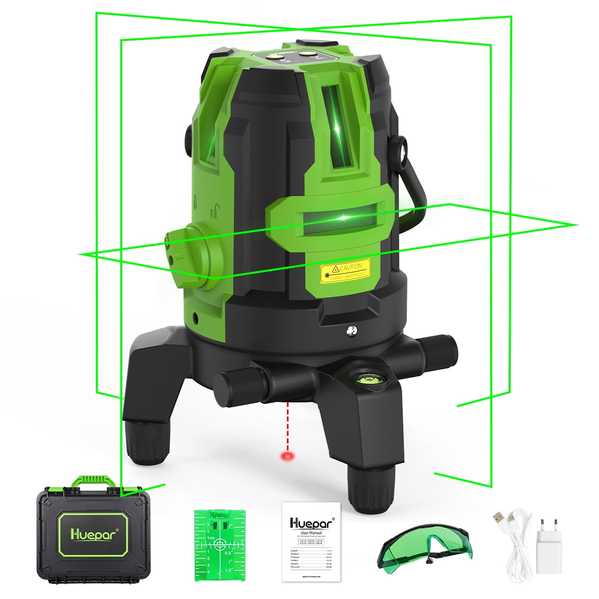 Green Beam Multi-Line Laser Level, 197Ft Self-leveling Cross Line Laser ...