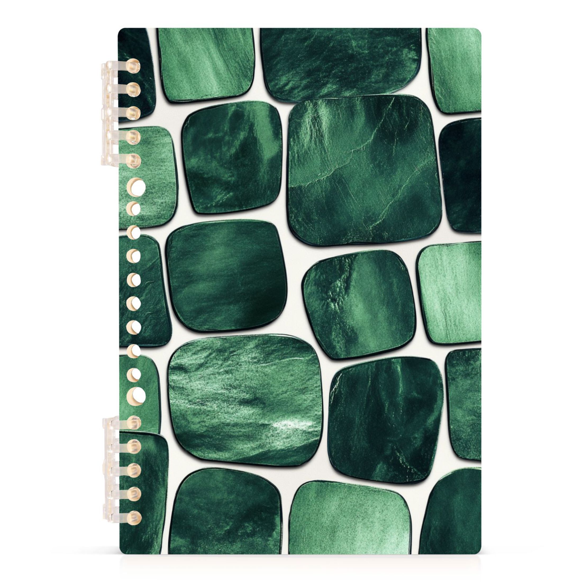 Green Beautiful Stone Lined Spiral Journal Notebook 60 Pages A5 College ...